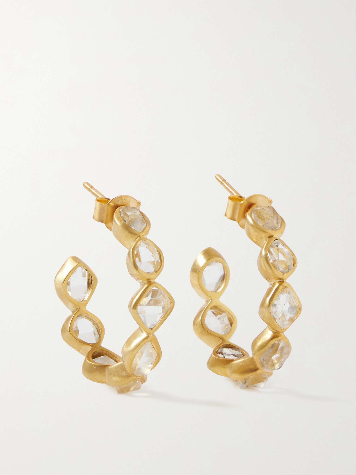PIPPA SMALL 18-karat gold Herkimer diamond hoop earrings | NET-A-PORTER