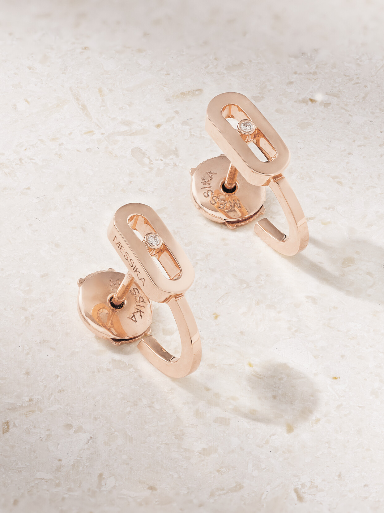 Messika Move Classique 18-karat Rose Gold Diamond Hoop Earrings | ModeSens