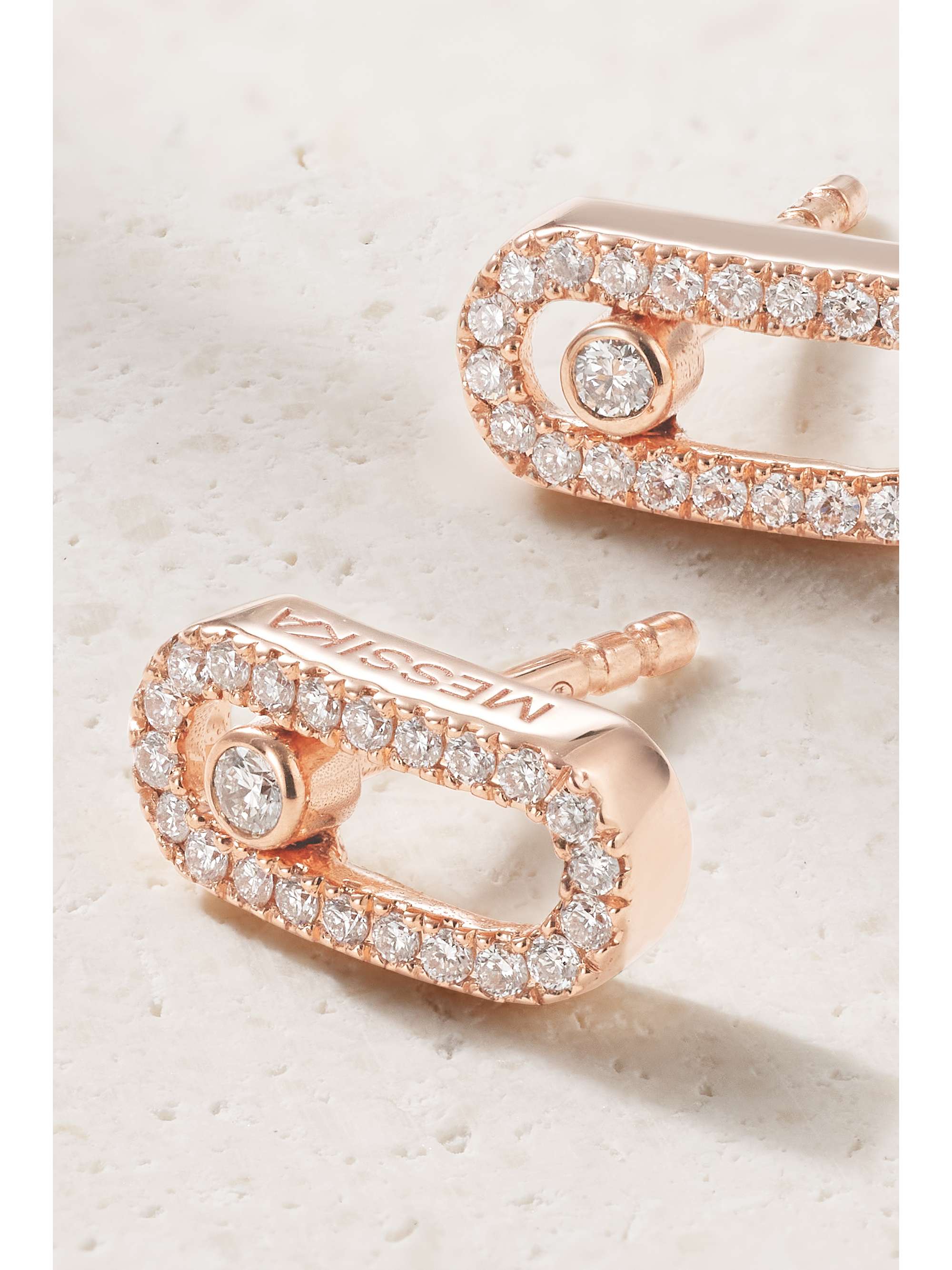 MESSIKA Move Uno 18-karat rose gold diamond earrings | NET-A-PORTER