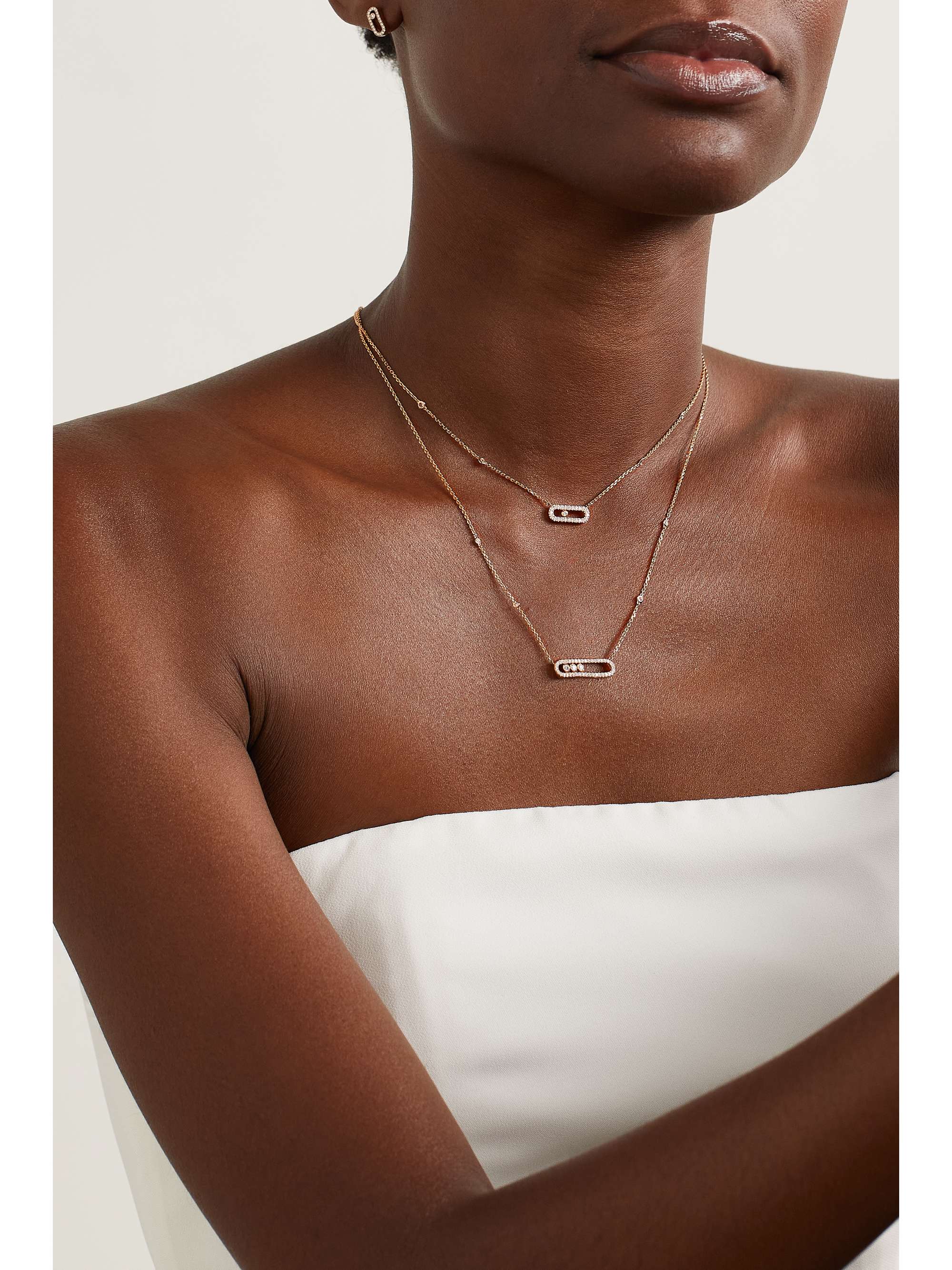 MESSIKA Move Uno 18-karat rose gold diamond necklace | NET-A-PORTER