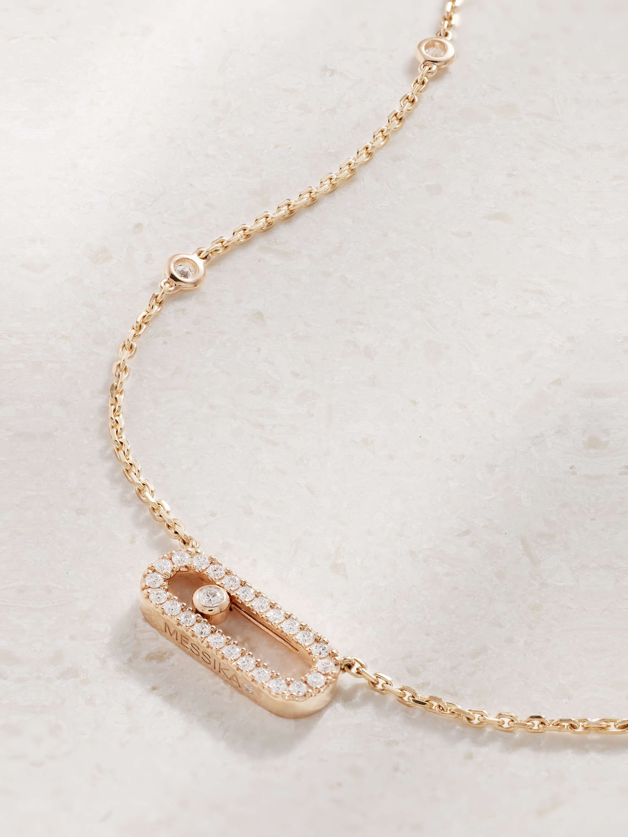 MESSIKA Move Uno 18-karat rose gold diamond necklace | NET-A-PORTER