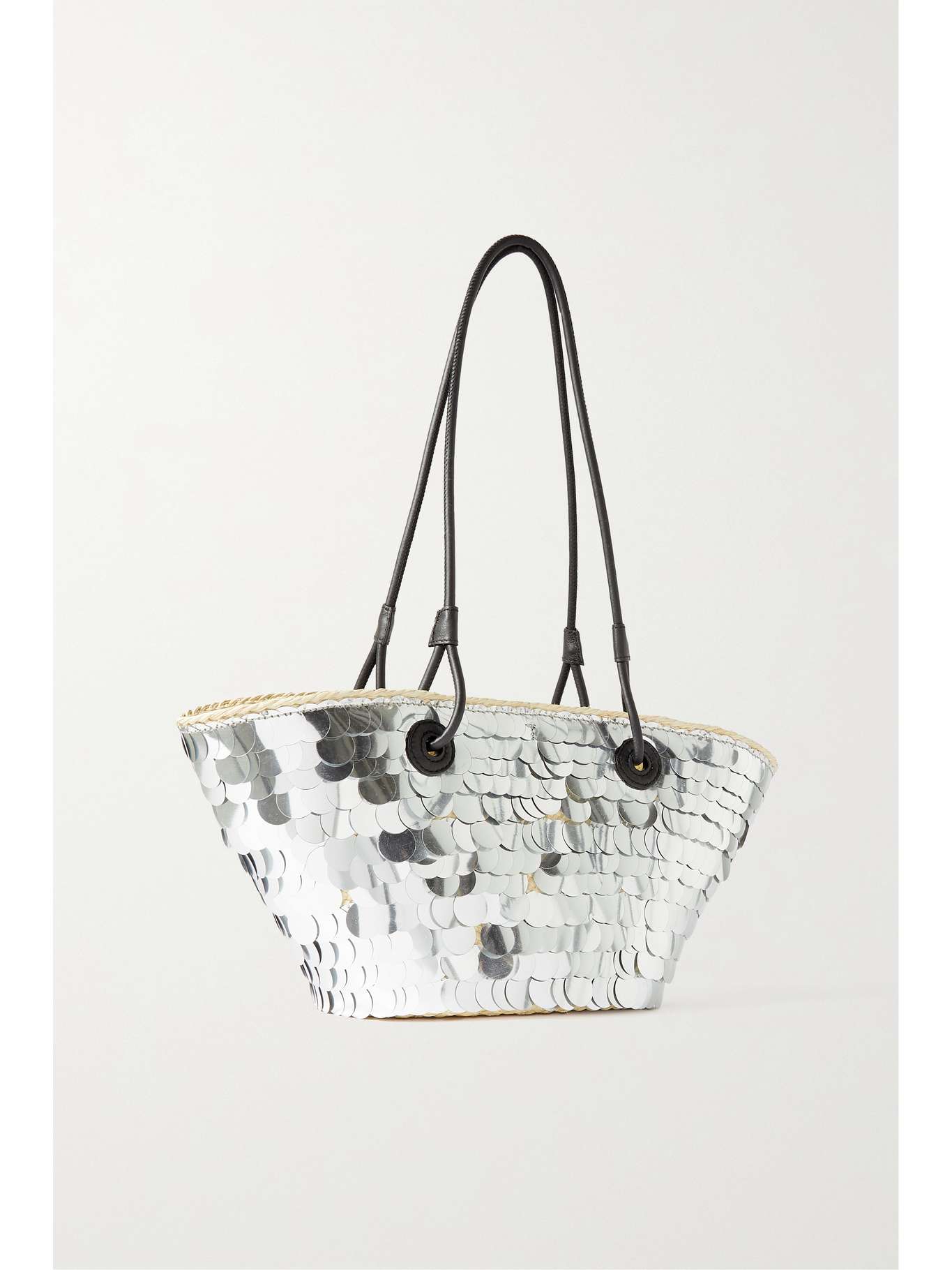 LOEWE + Paula's Ibiza small leather-trimmed paillette-embellished ...