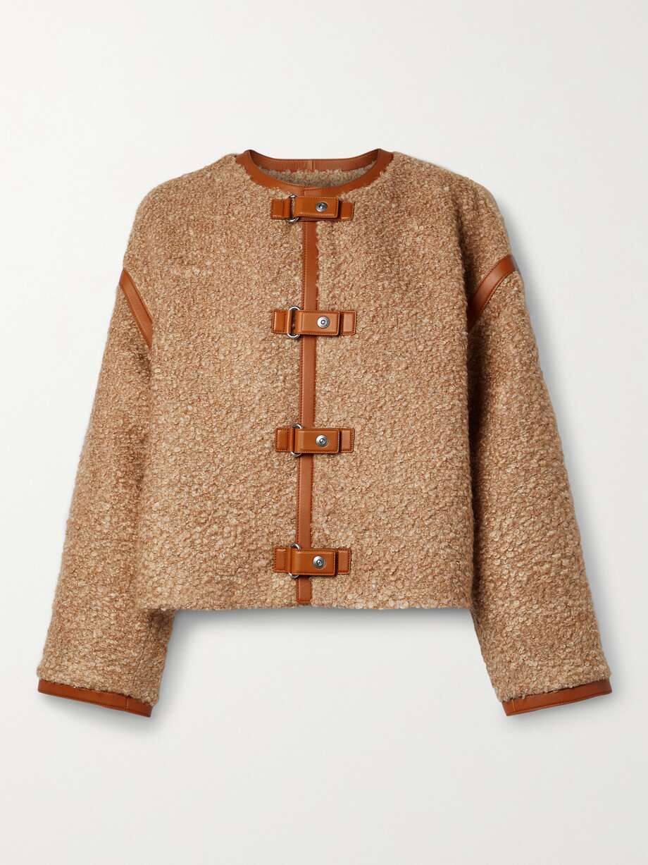 Brown Carina leather-trimmed mohair-blend bouclé jacket | LORO PIANA ...
