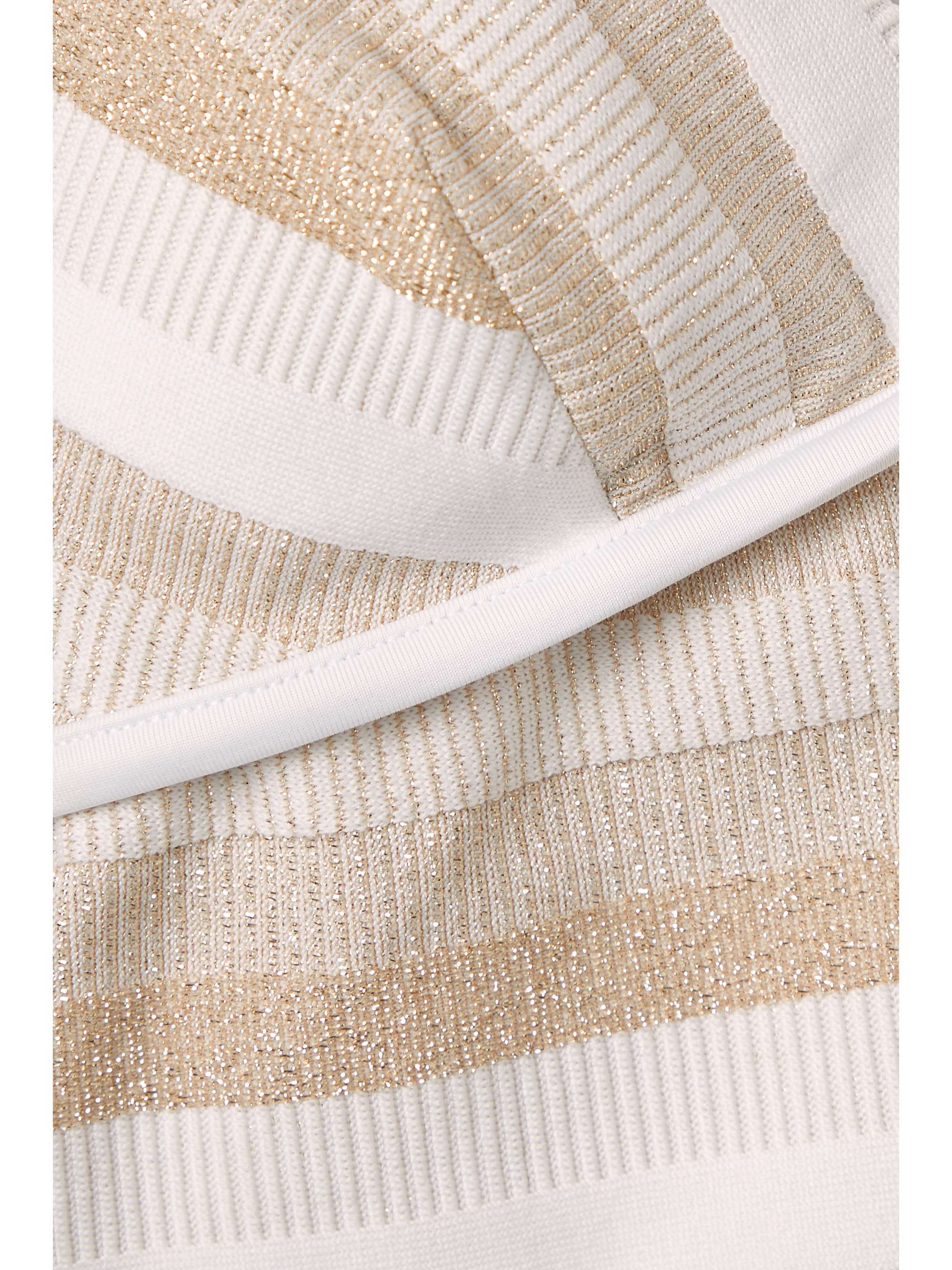 MAX MARA Carina ribbed metallic striped swimsuit | NET-A-PORTER