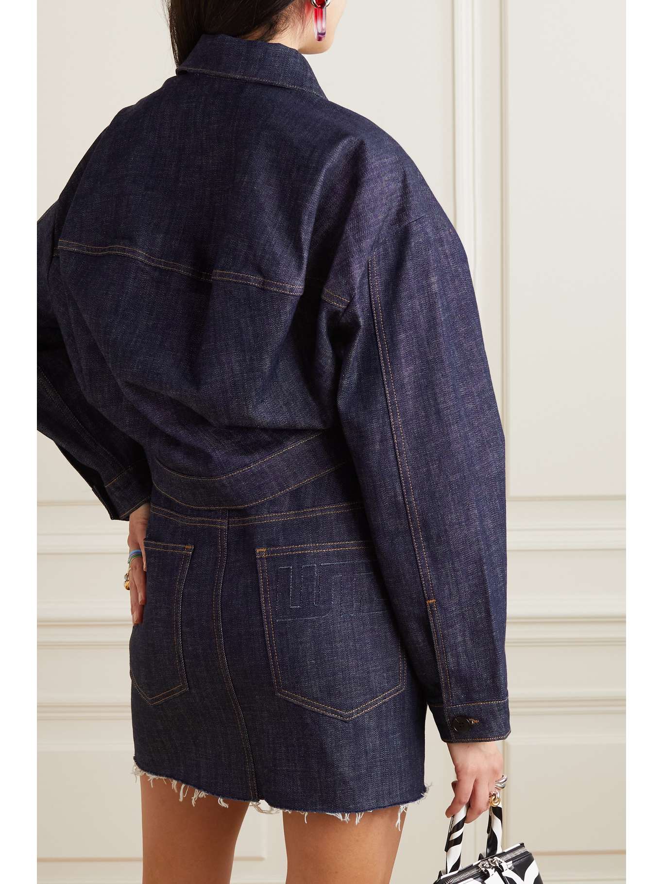 AZ FACTORY + Lutz Huelle cropped denim jacket | NET-A-PORTER
