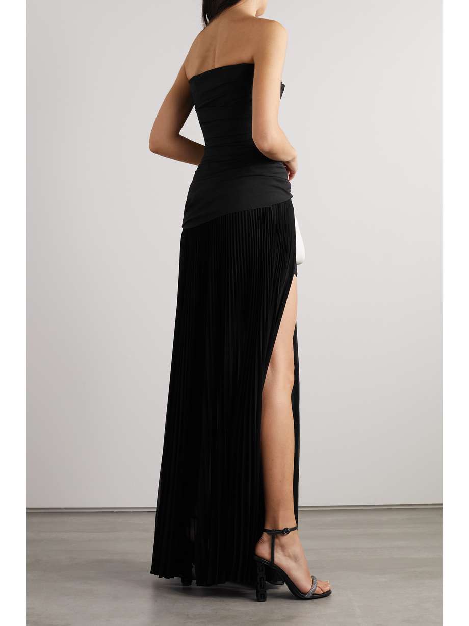 GIVENCHY Strapless gathered stretch-silk and pleated shell gown | NET-A ...
