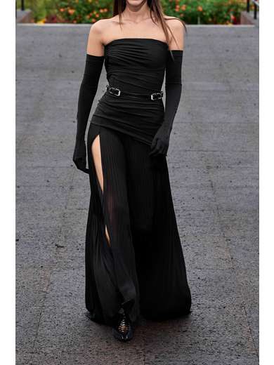 GIVENCHY Strapless gathered stretch-silk and pleated shell gown | NET-A ...