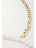 Gold Split 18-karat gold, diamond and pearl necklace | SHAY | NET-A-PORTER