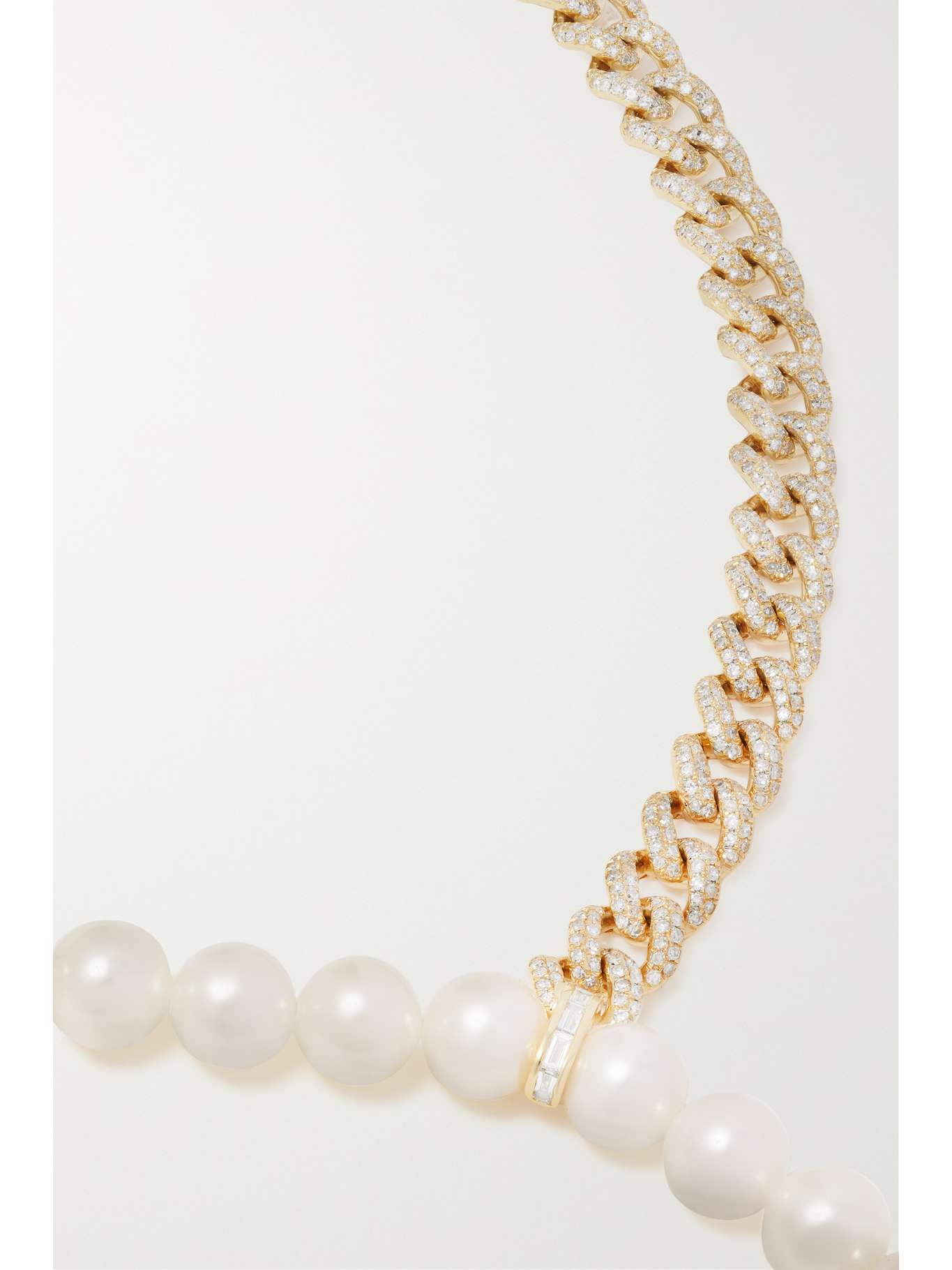 Gold Split 18-karat gold, diamond and pearl necklace | SHAY | NET-A-PORTER
