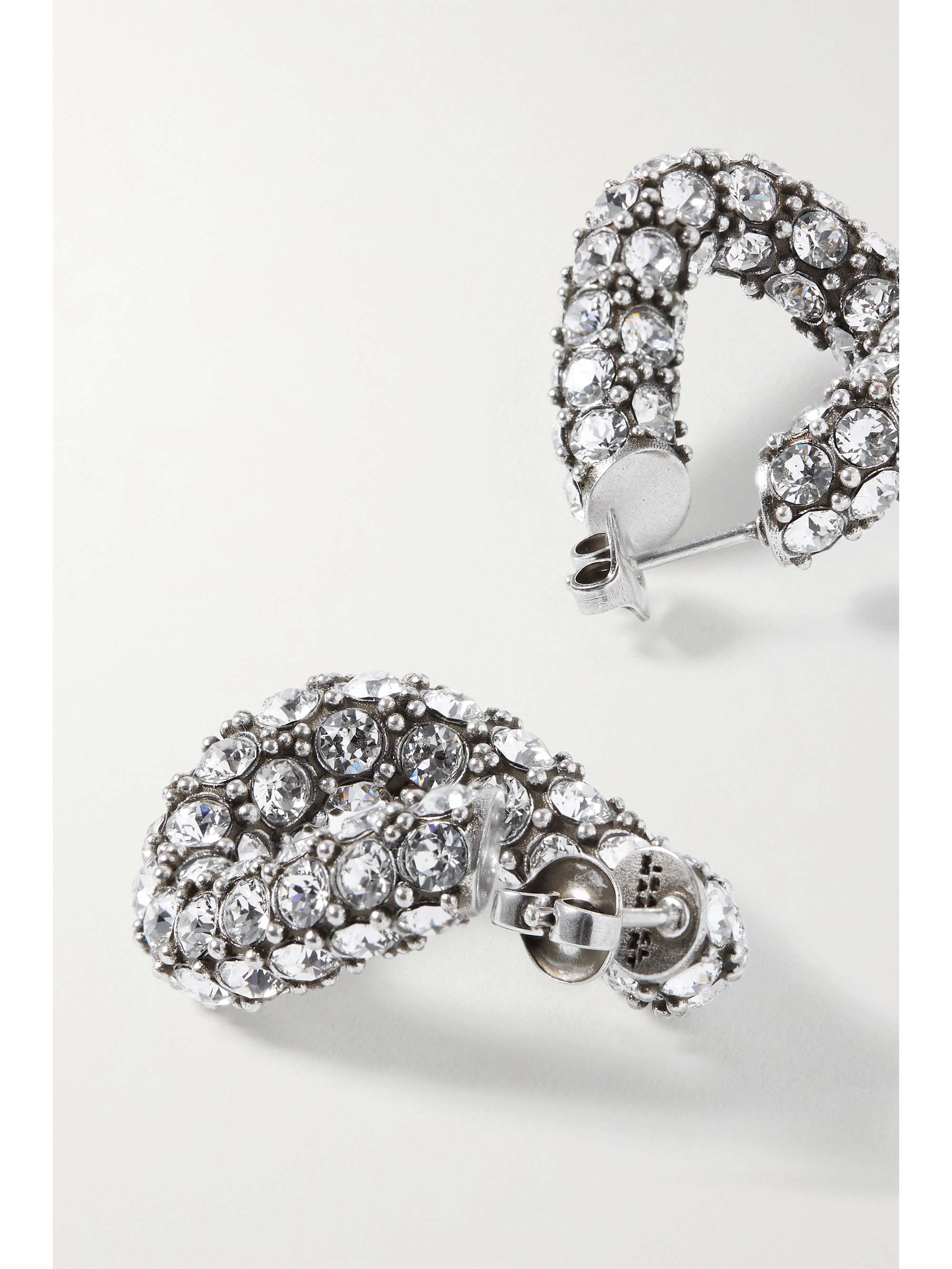 ISABEL MARANT Silver-tone crystal hoop earrings | NET-A-PORTER