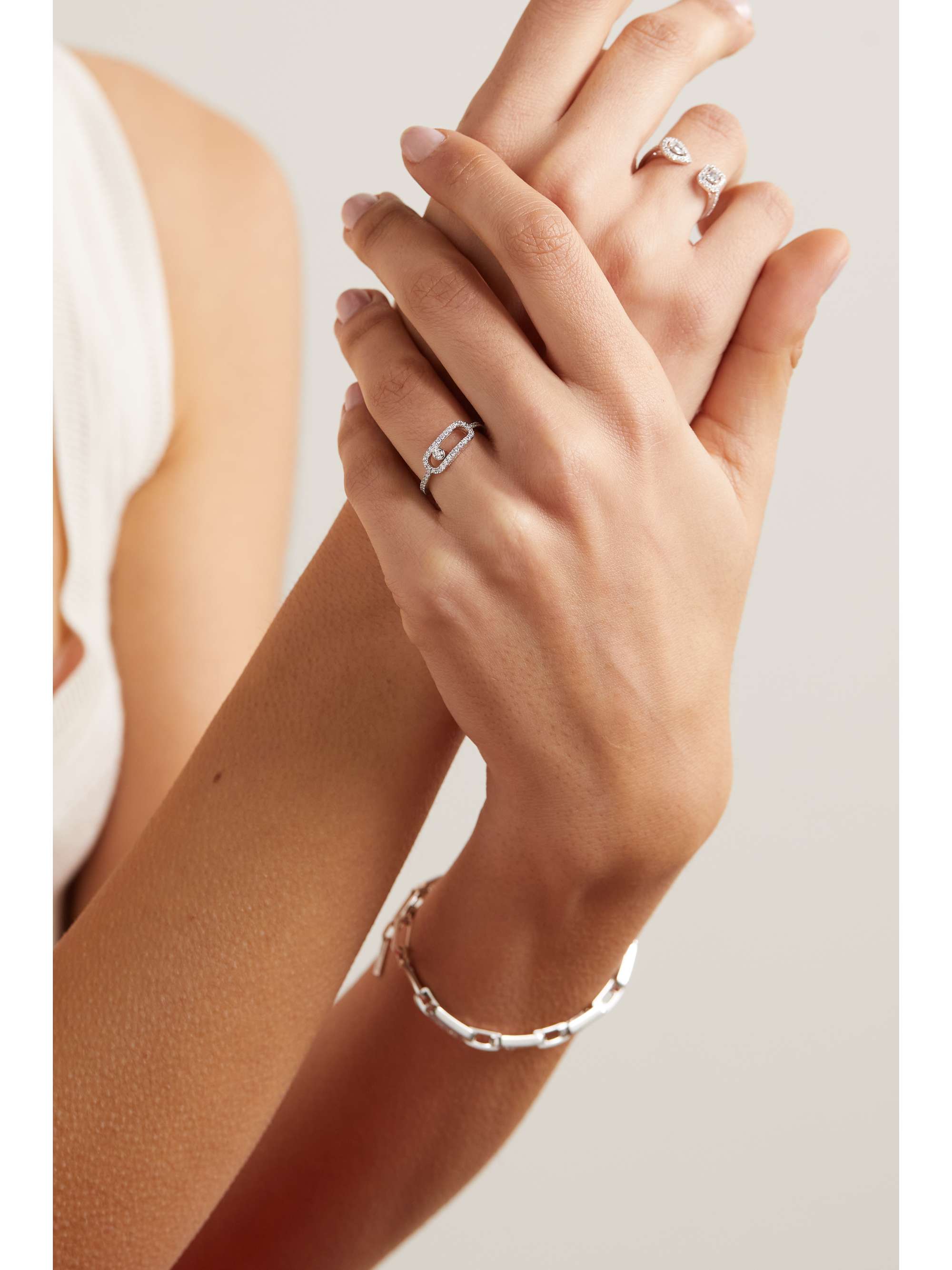 MESSIKA Move Uno 18 karat white gold diamond ring NET A PORTER