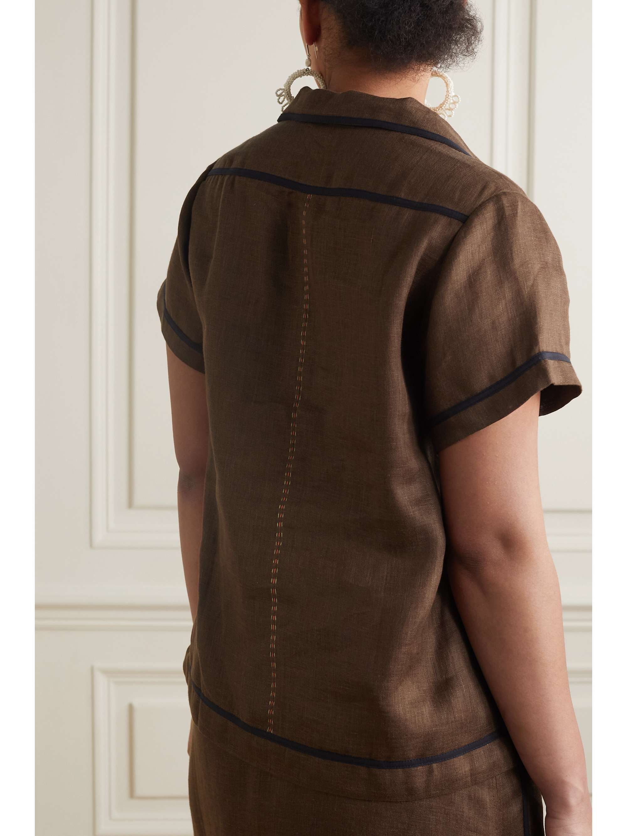 VITA KIN Misha embroidered linen blouse | NET-A-PORTER