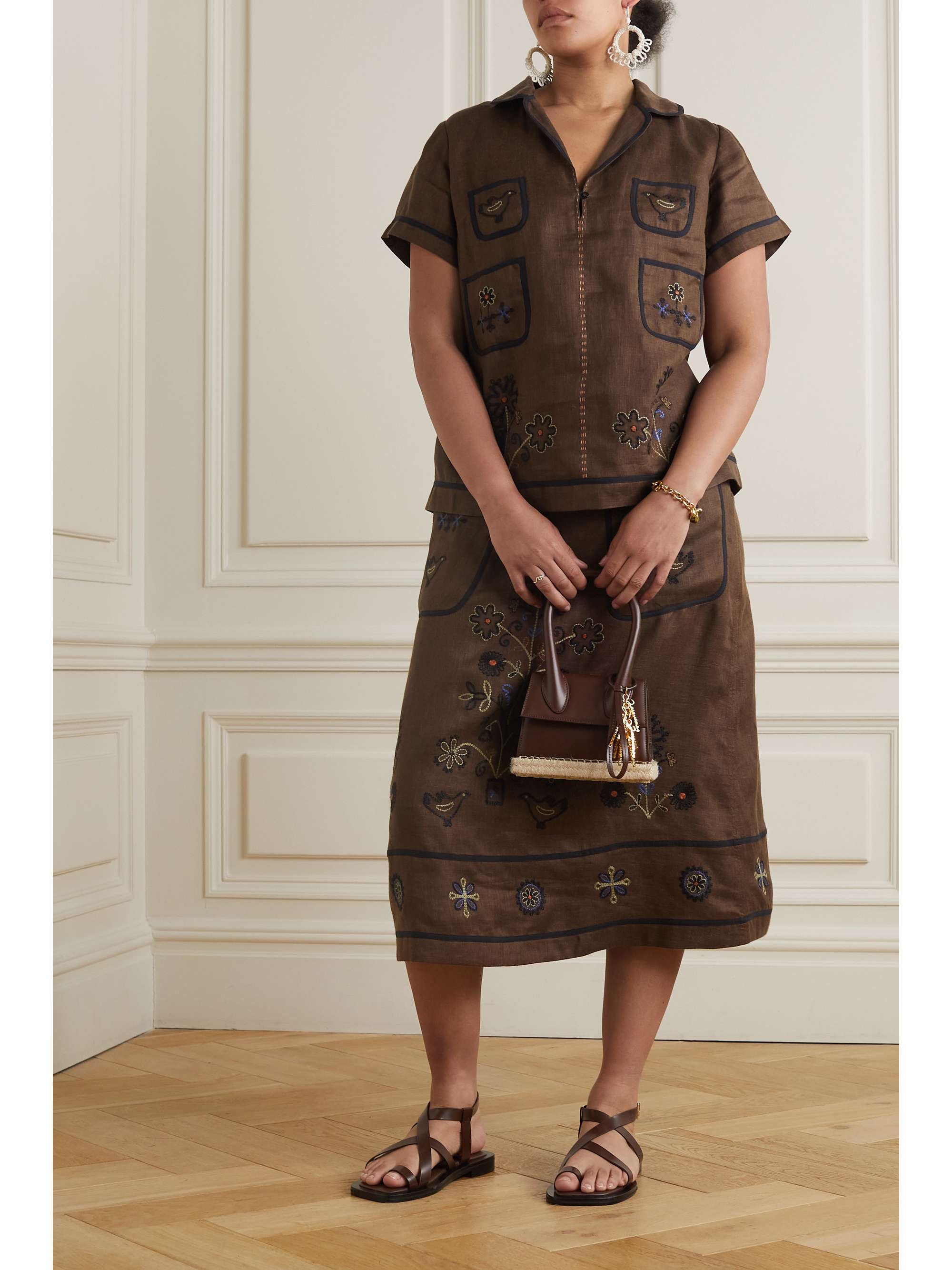 VITA KIN Misha embroidered linen blouse | NET-A-PORTER