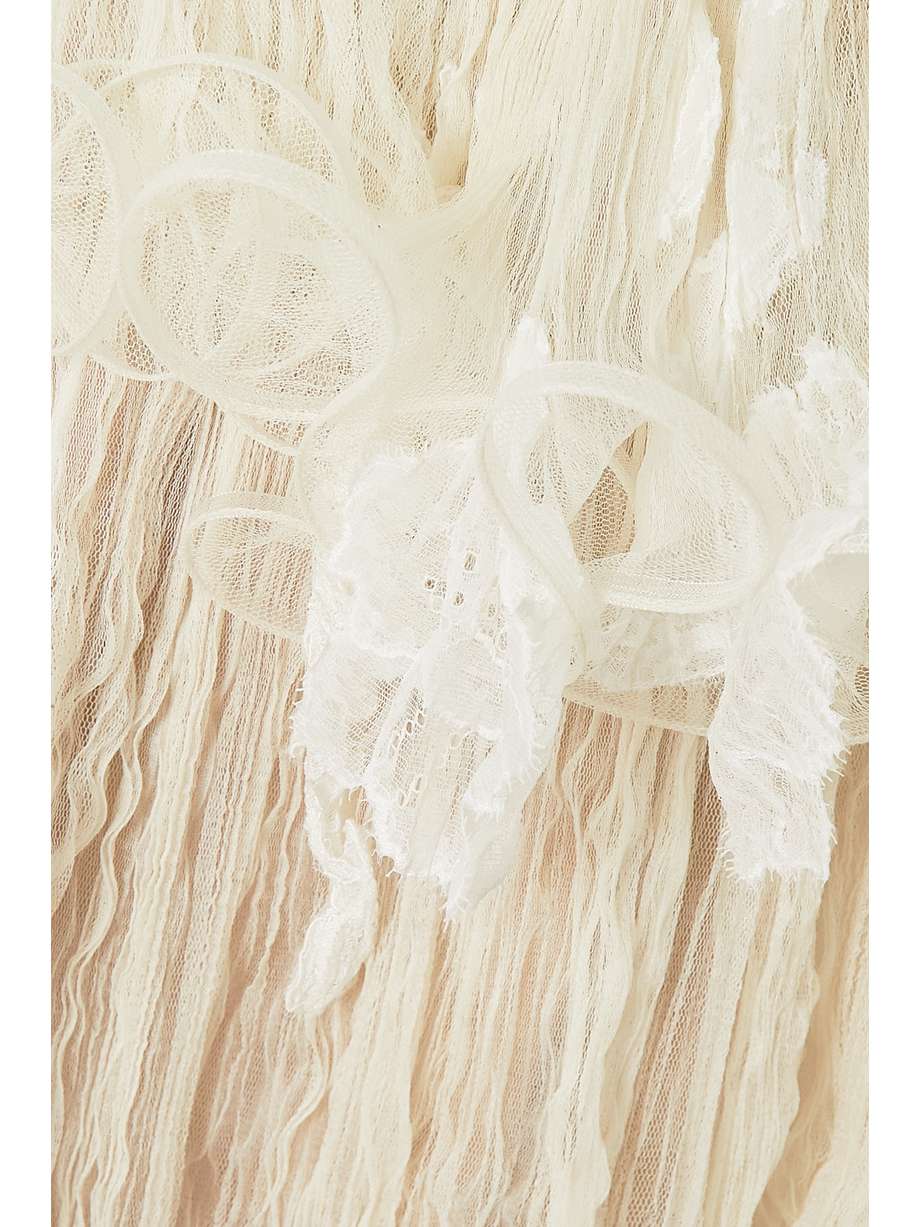 DANIELLE FRANKEL Wendell tiered ruffled lace and tulle mini dress | NET ...