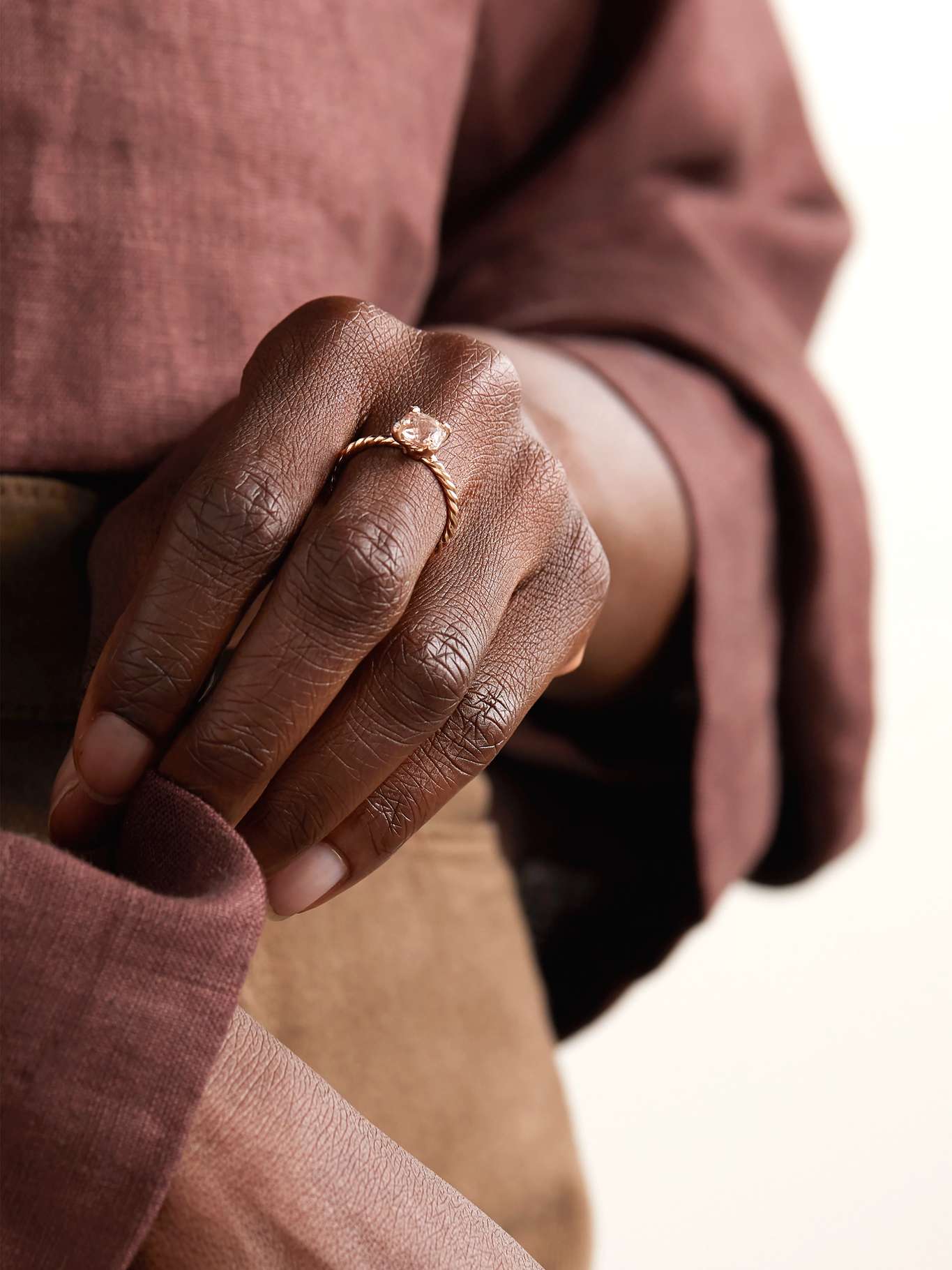 DAVID YURMAN Chatelaine 18-karat rose gold, morganite and diamond ring ...