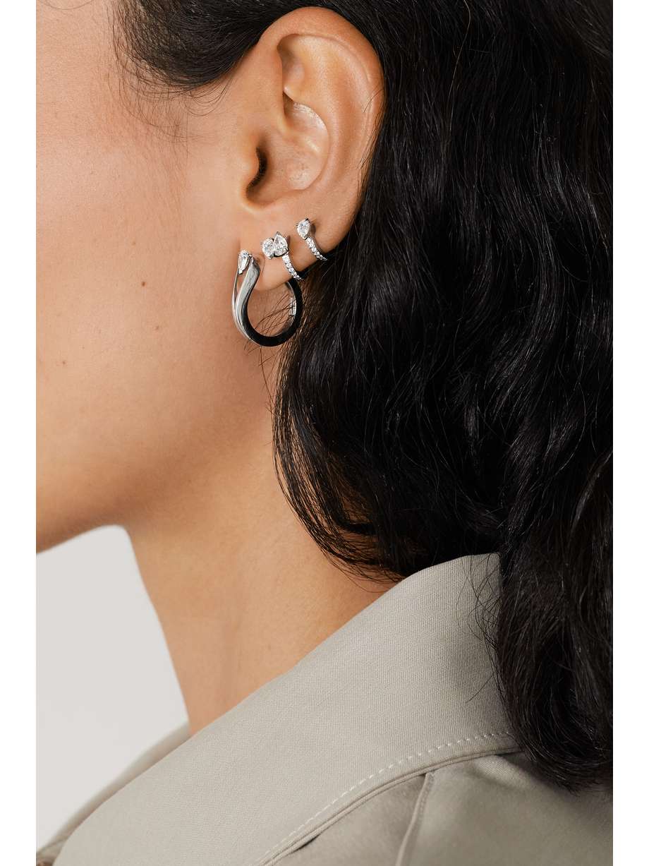 REPOSSI Serti Sur Vide 18-karat white gold diamond single earring | NET ...