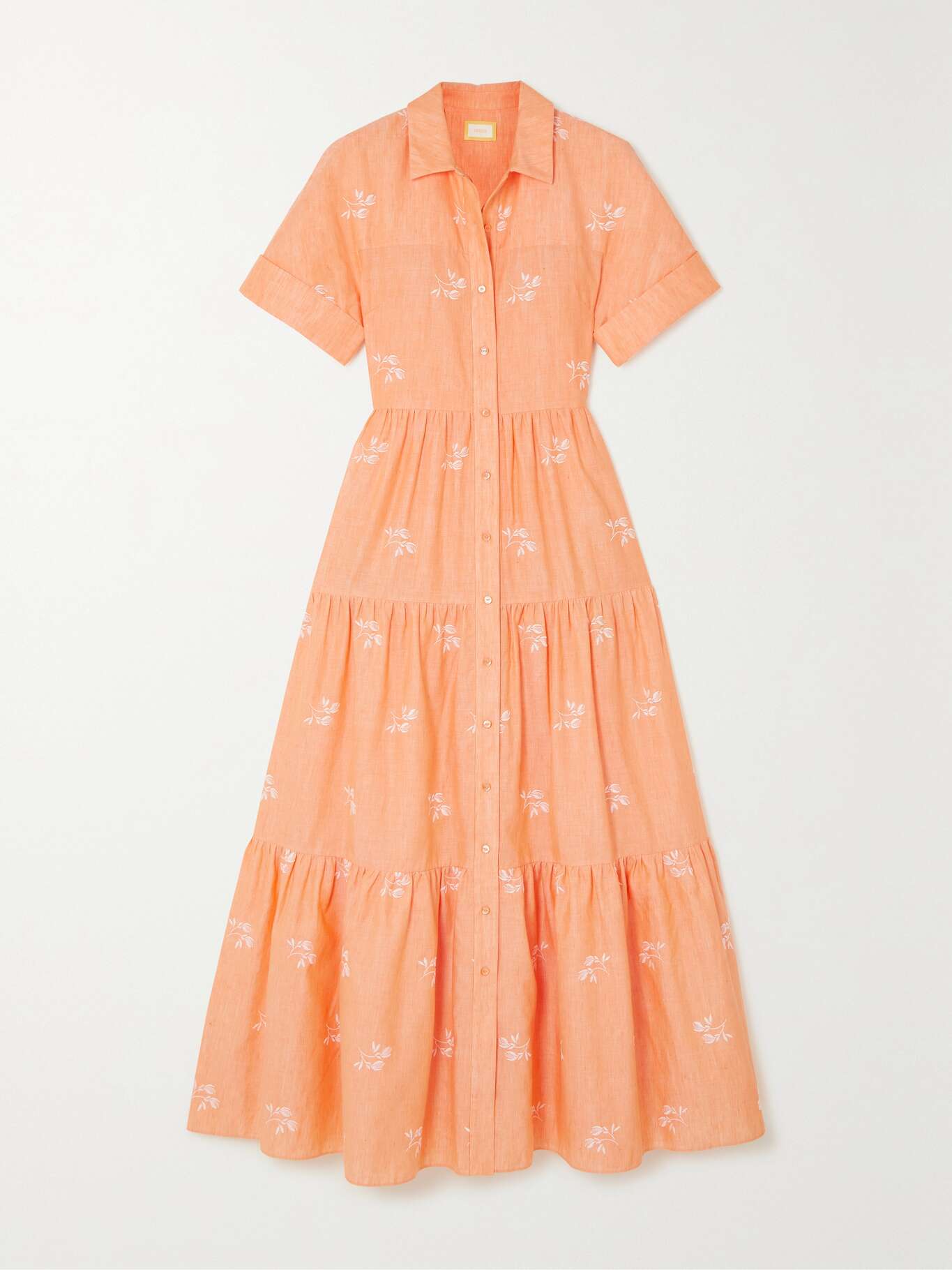 ERDEM Helena oversized tiered embroidered cotton-blend gauze maxi shirt ...