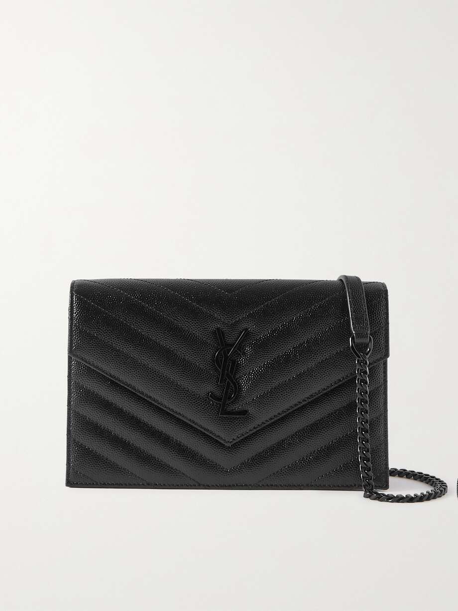 SAINT LAURENT Cassandre Envelope Chain matelassé textured-leather ...