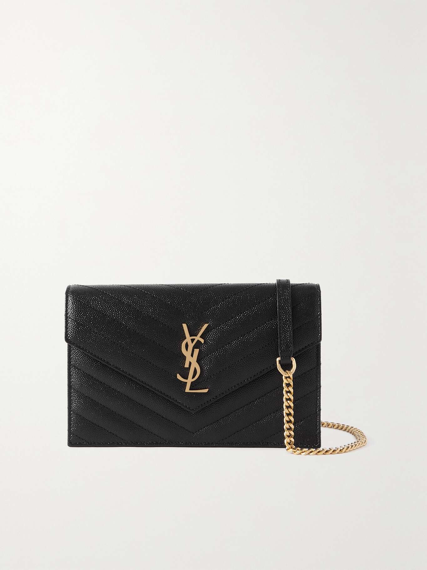 SAINT LAURENT Cassandre Envelope Chain matelassé textured-leather ...