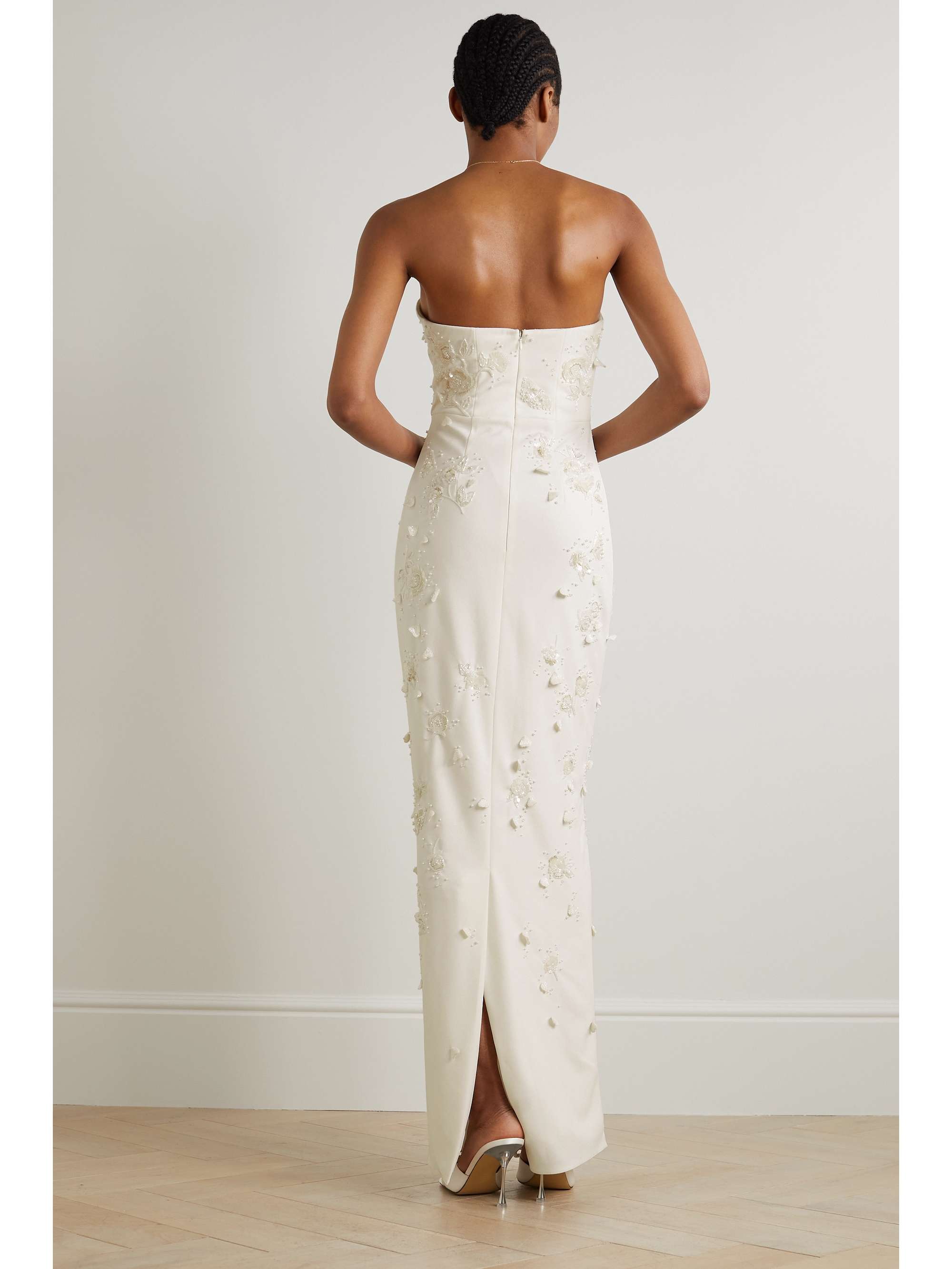 CLIO PEPPIATT Strapless embellished stretch-crepe gown | NET-A-PORTER