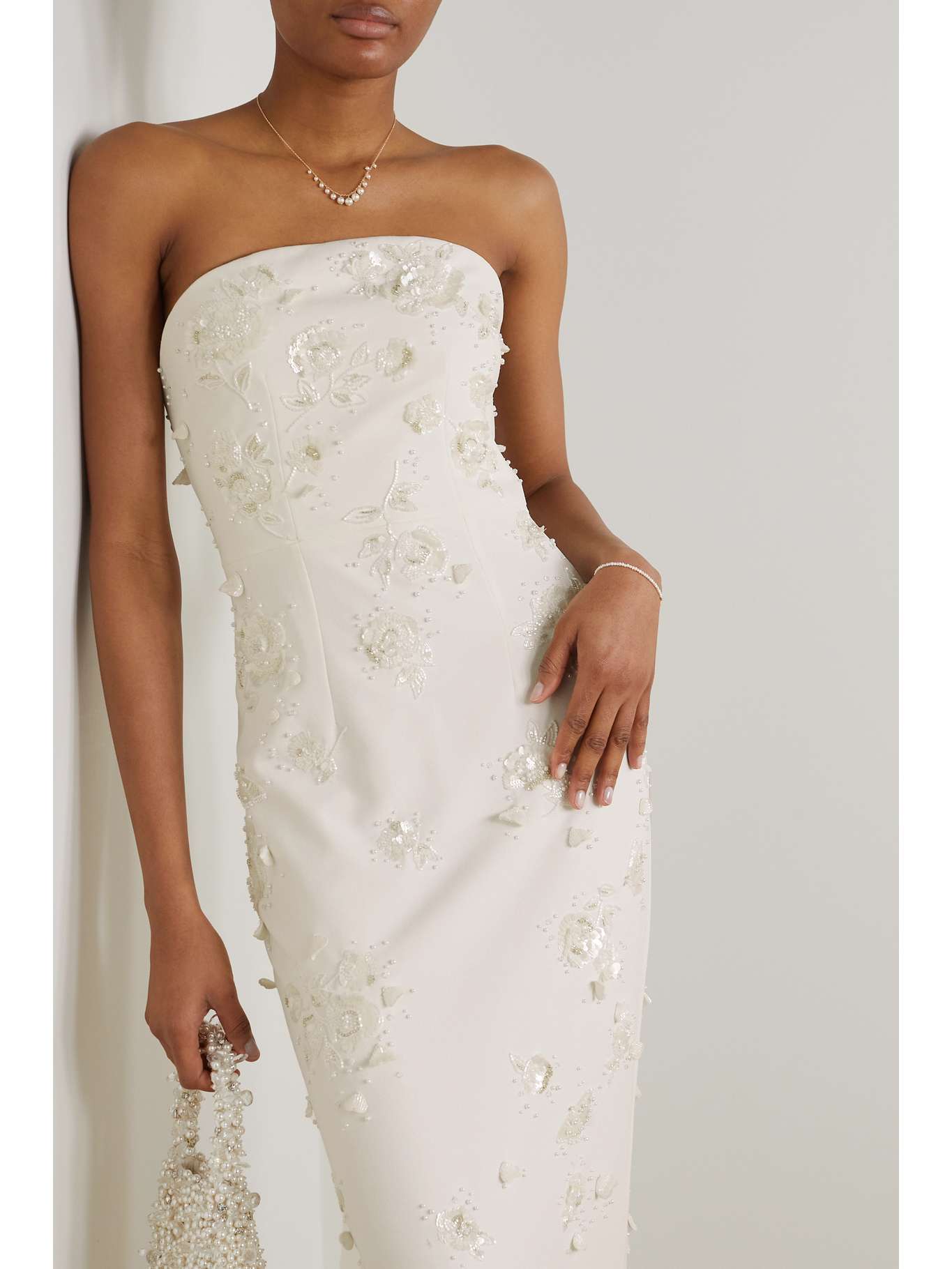 CLIO PEPPIATT Strapless embellished stretch-crepe gown | NET-A-PORTER