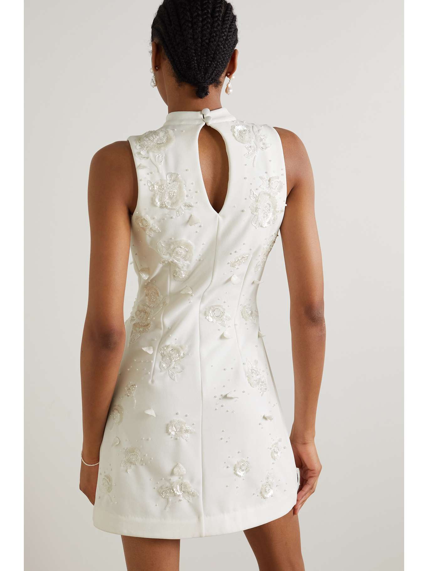 CLIO PEPPIATT Embellished stretch-crepe mini dress | NET-A-PORTER