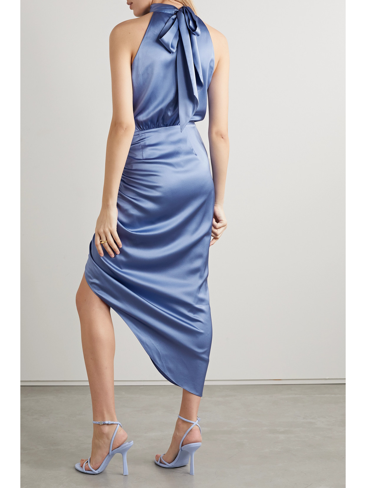 Veronica Beard Gabriella Silk Halter Dress In Steel Blue | ModeSens