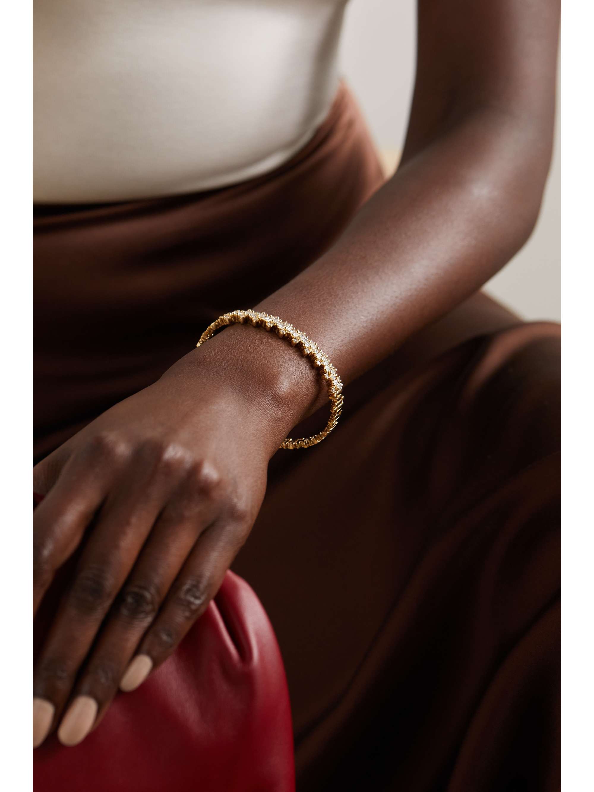 SUZANNE KALAN Shimmer 18-karat gold diamond bracelet | NET-A-PORTER