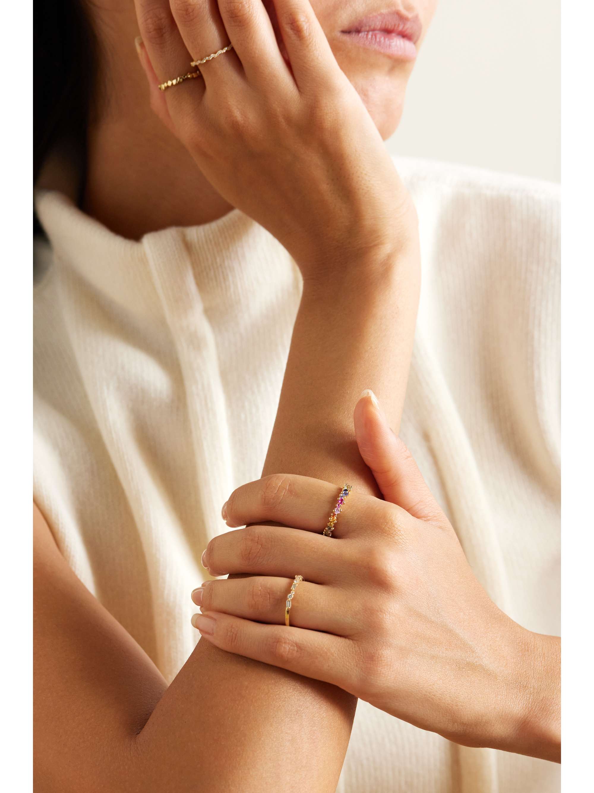 SUZANNE KALAN Eternity 18-karat gold sapphire ring | NET-A-PORTER