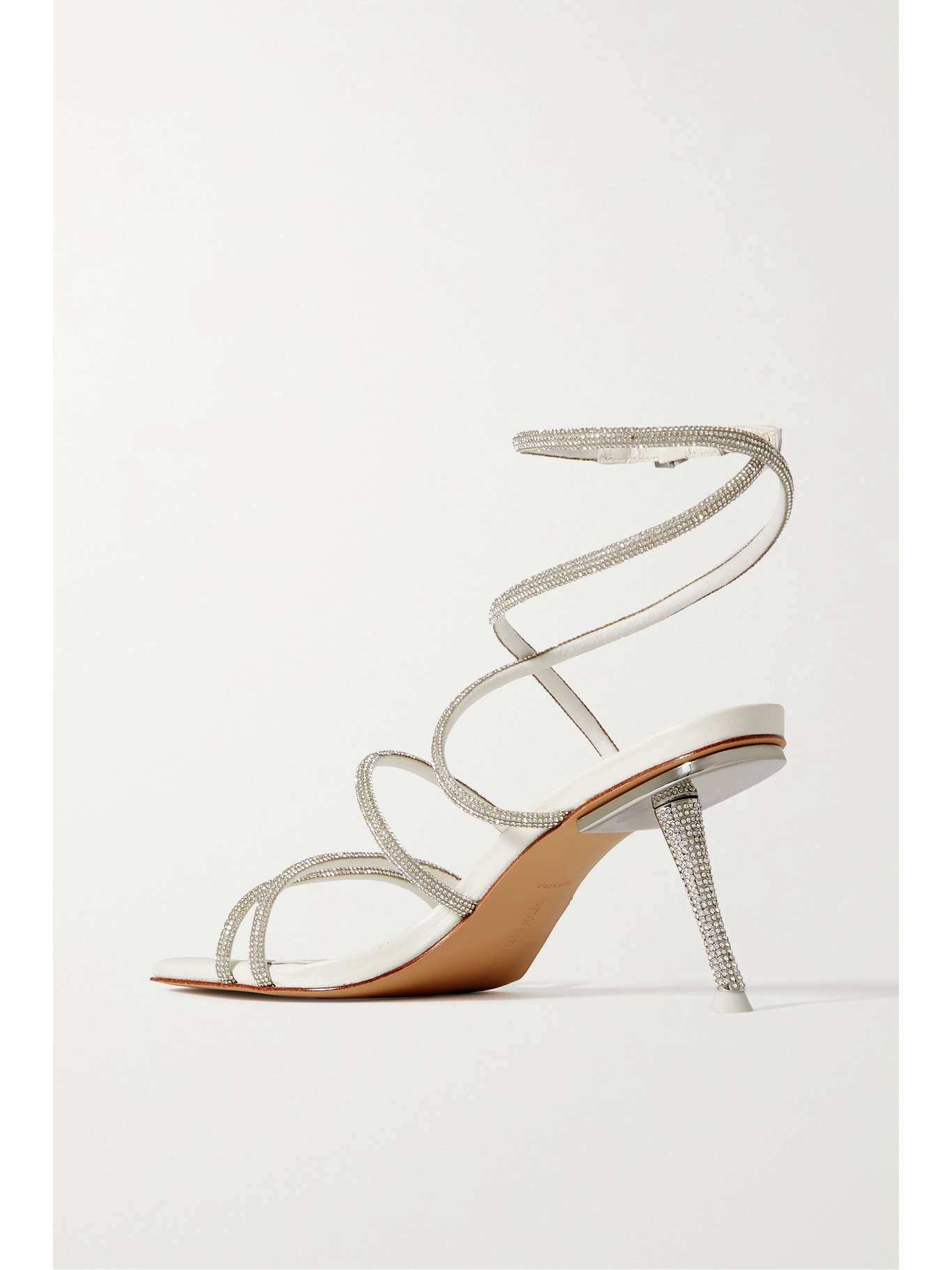 CULT GAIA Isa crystal-embellished faux leather sandals | NET-A-PORTER