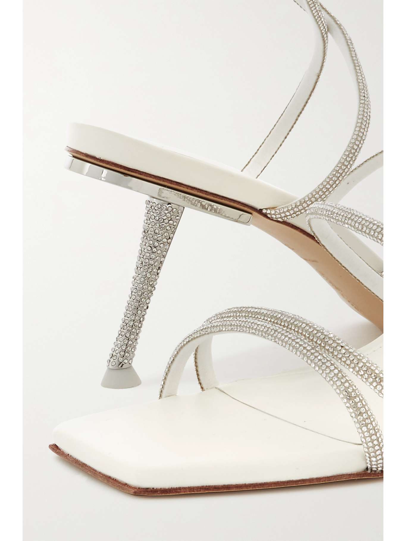 CULT GAIA Isa crystal-embellished faux leather sandals | NET-A-PORTER