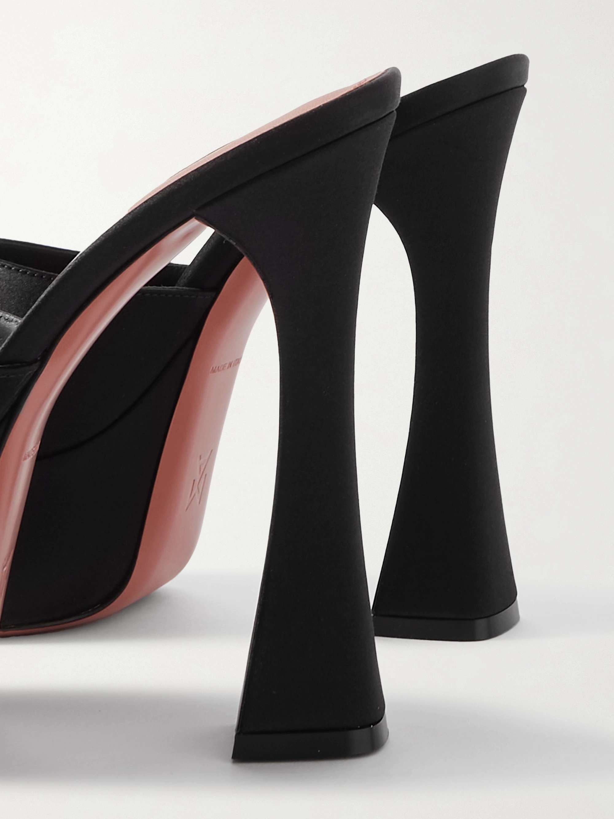 AMINA MUADDI Dalida satin platform mules | NET-A-PORTER