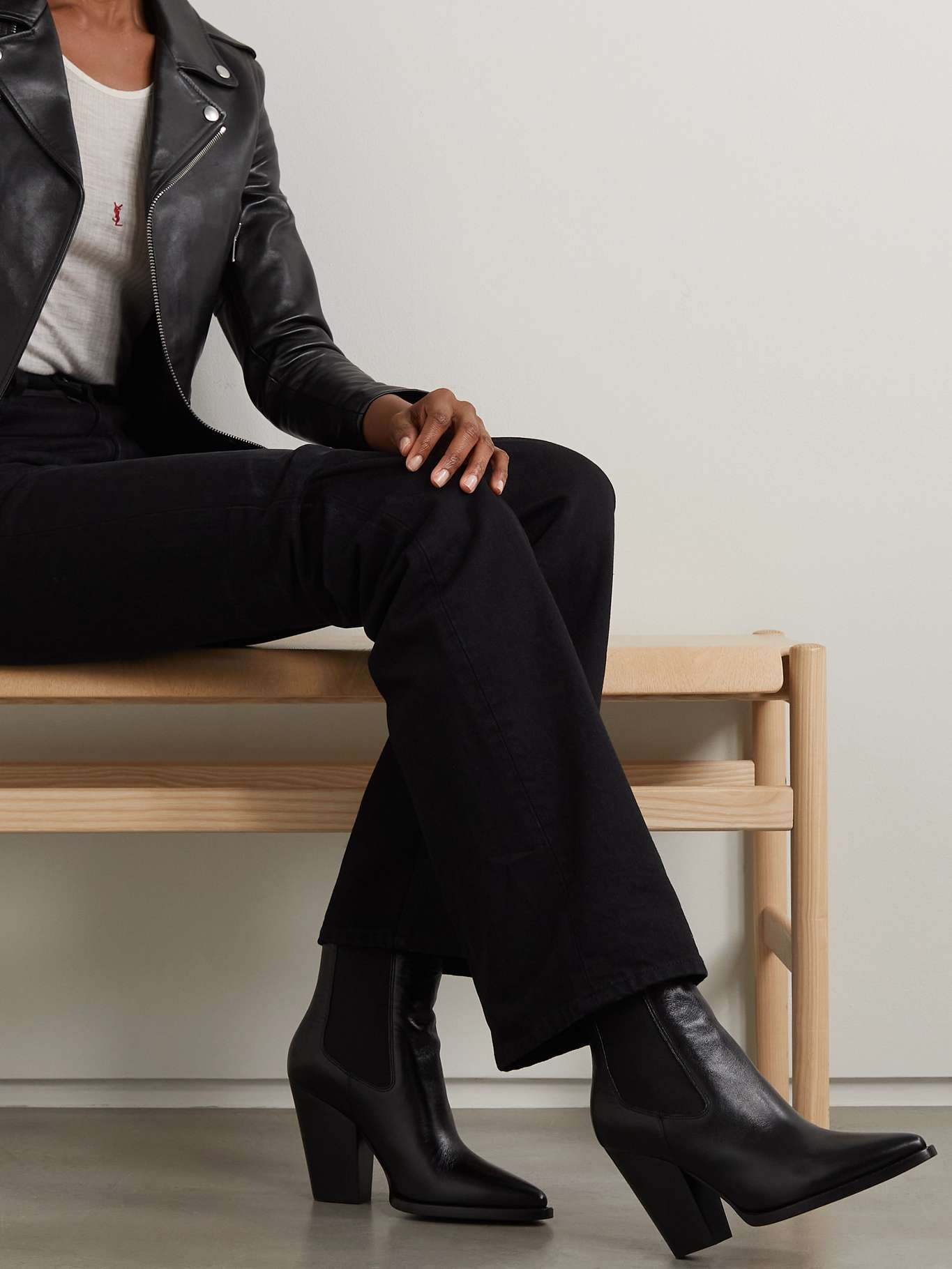 SAINT LAURENT Theo leather ankle boots | NET-A-PORTER