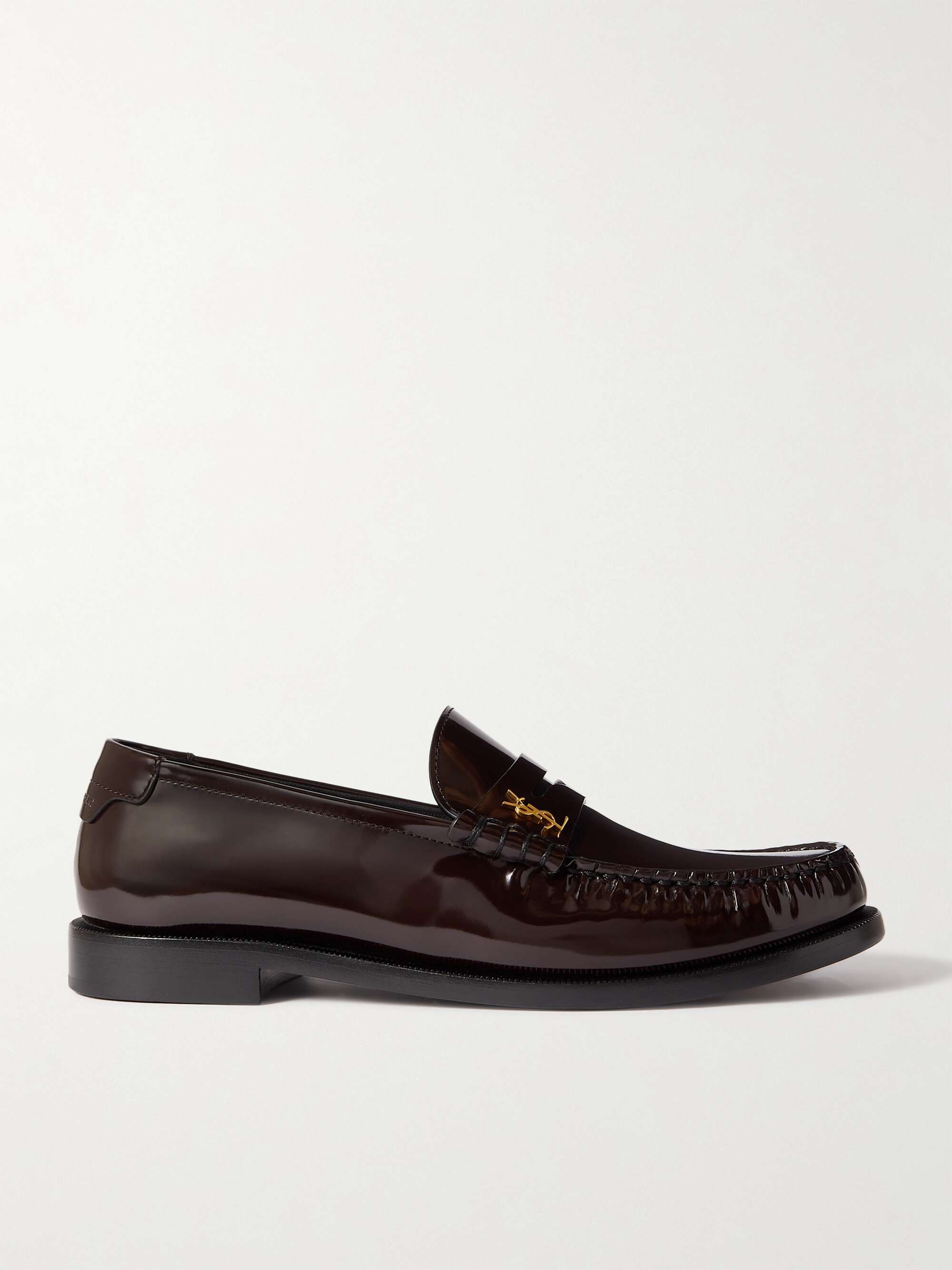 SAINT LAURENT Le Loafer logo-embellished patent-leather loafers | NET-A ...