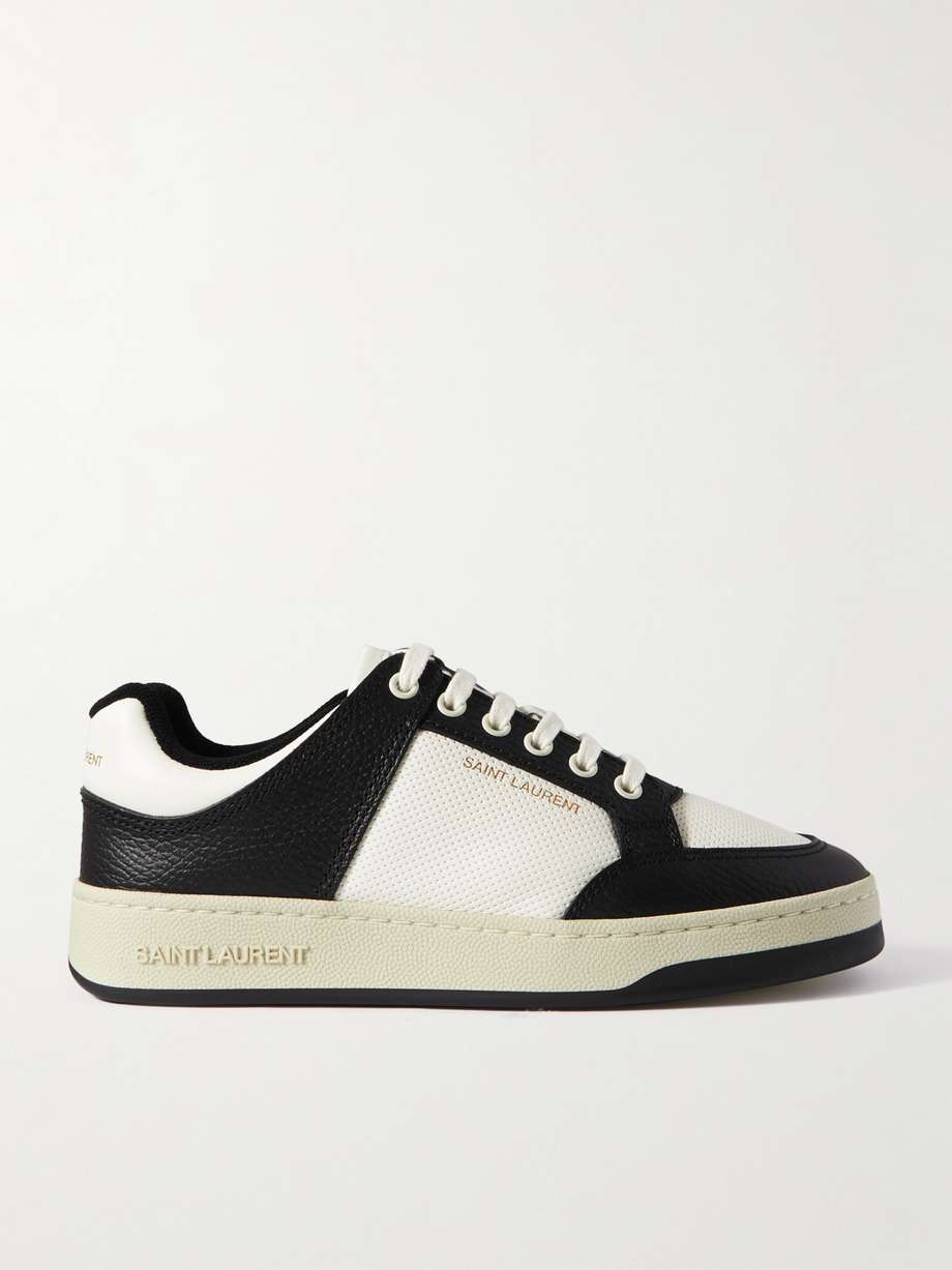 SAINT LAURENT SL61 logo-print leather sneakers | NET-A-PORTER