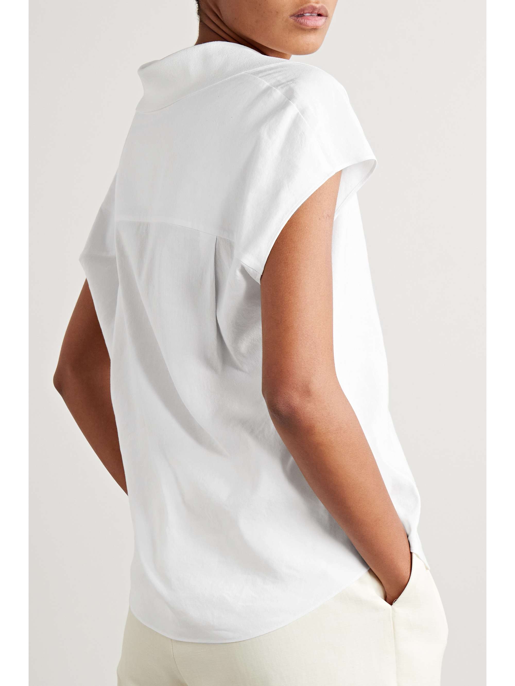 VINCE Linen-blend blouse | NET-A-PORTER