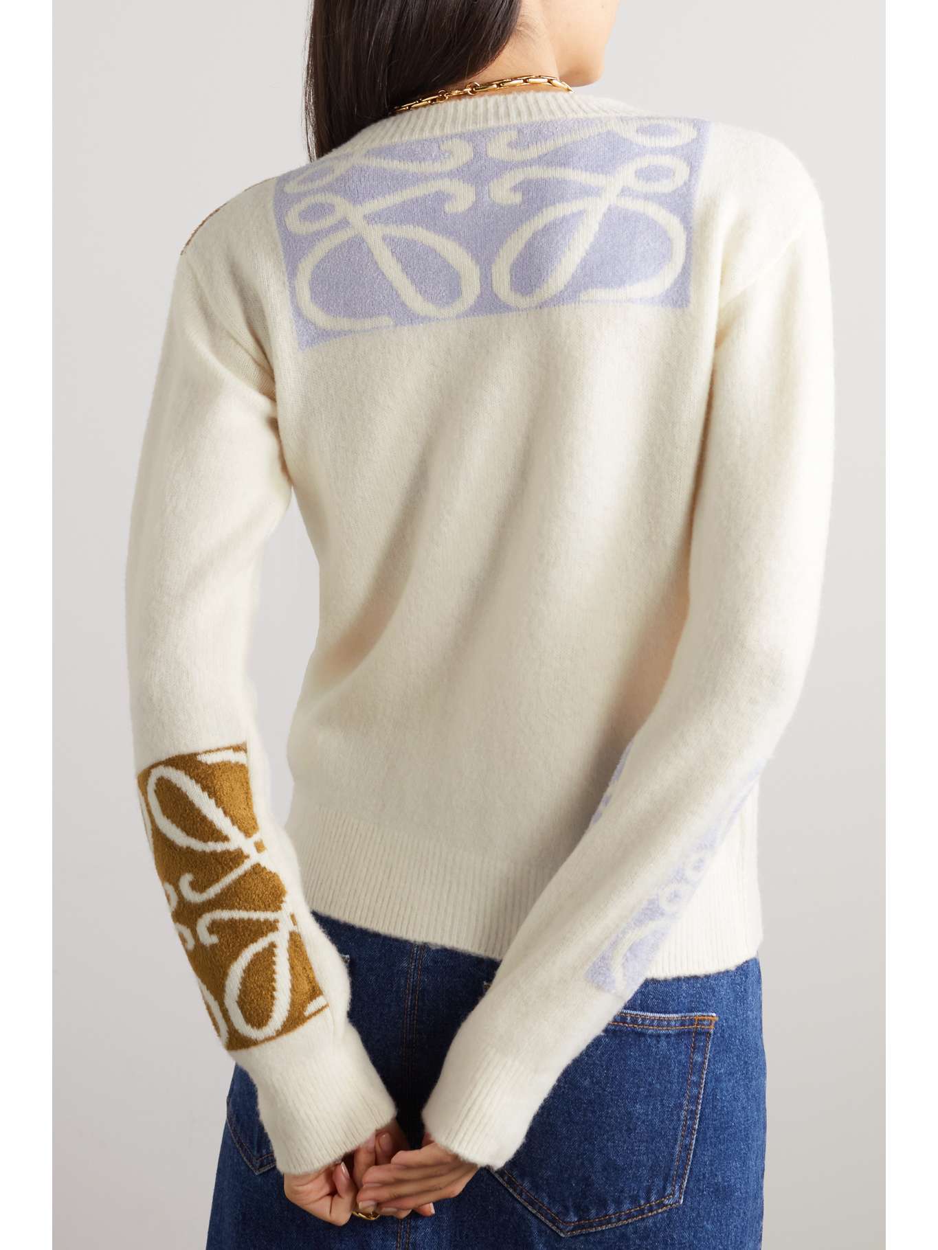 White Jacquard-knit wool cardigan | LOEWE | NET-A-PORTER