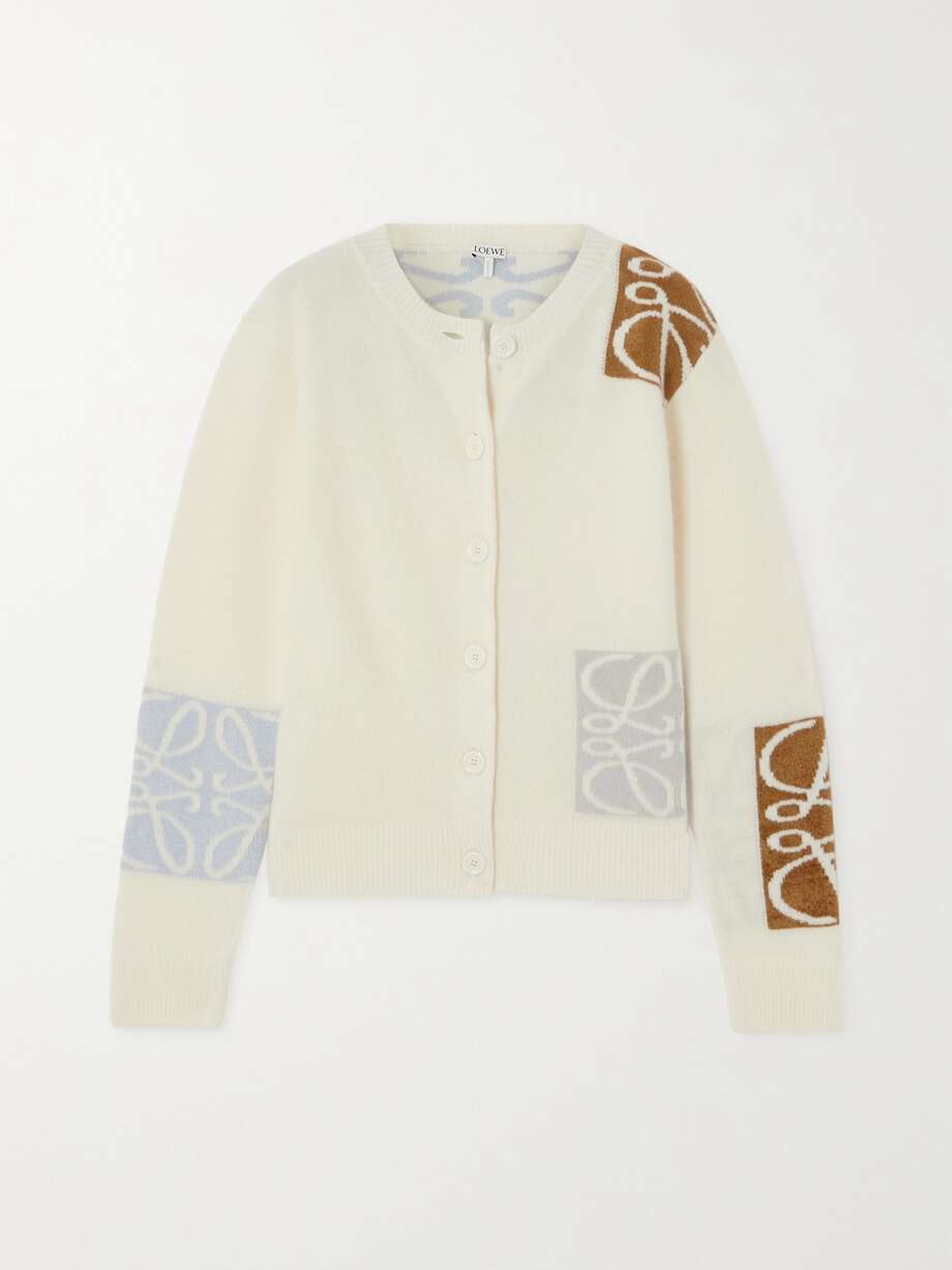LOEWE Jacquard-knit wool cardigan | NET-A-PORTER