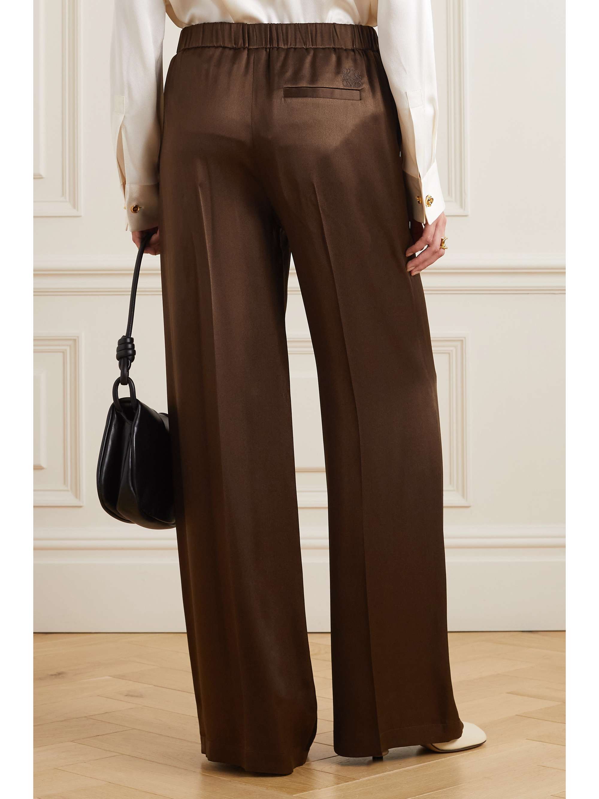 LOEWE Silk-satin straight-leg pants | NET-A-PORTER
