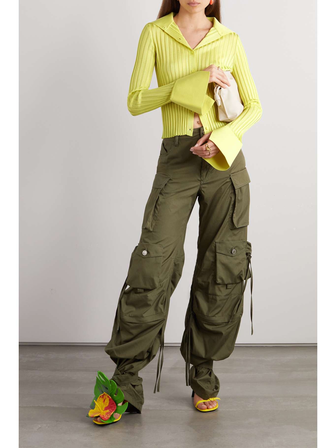 LOEWE Embellished ribbed-knit cardigan | NET-A-PORTER