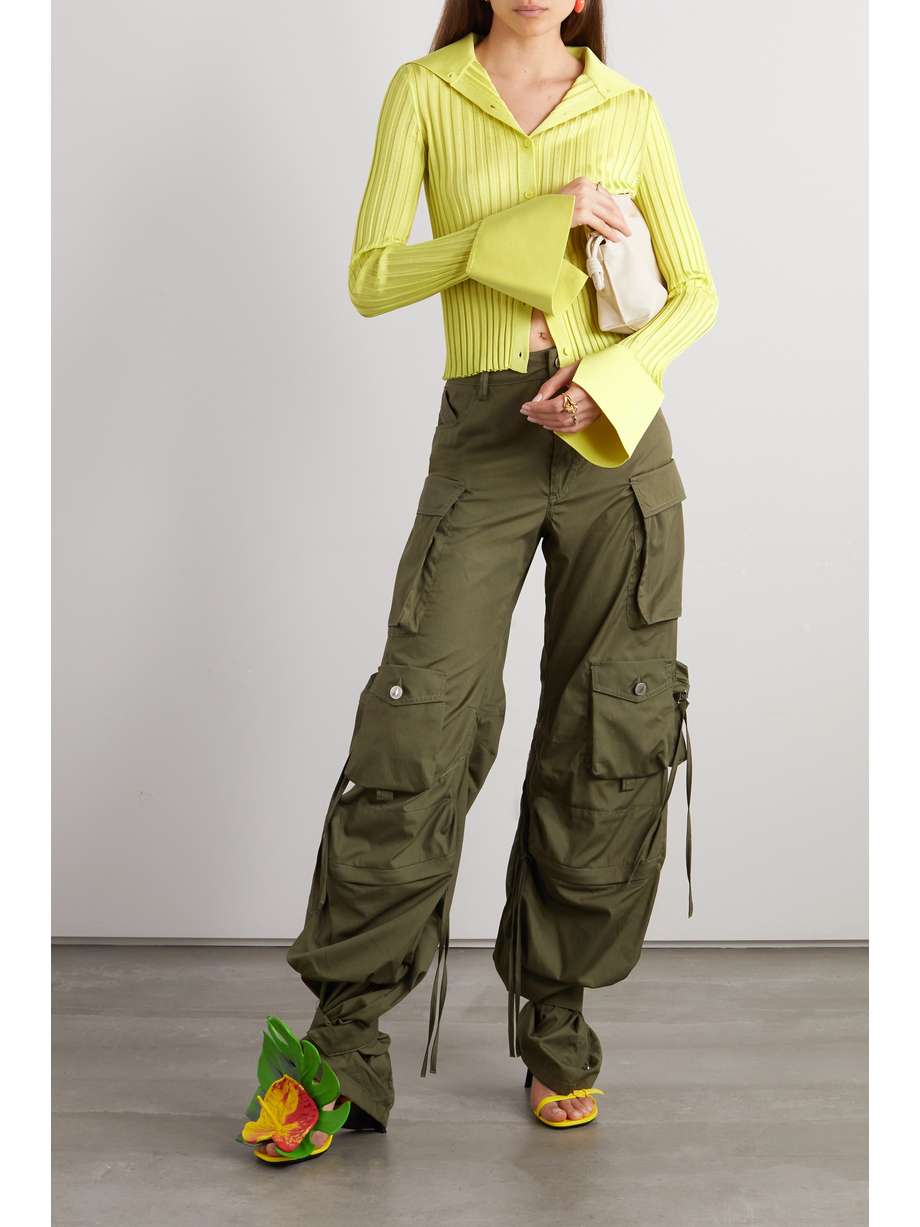 LOEWE Embellished ribbed-knit cardigan | NET-A-PORTER