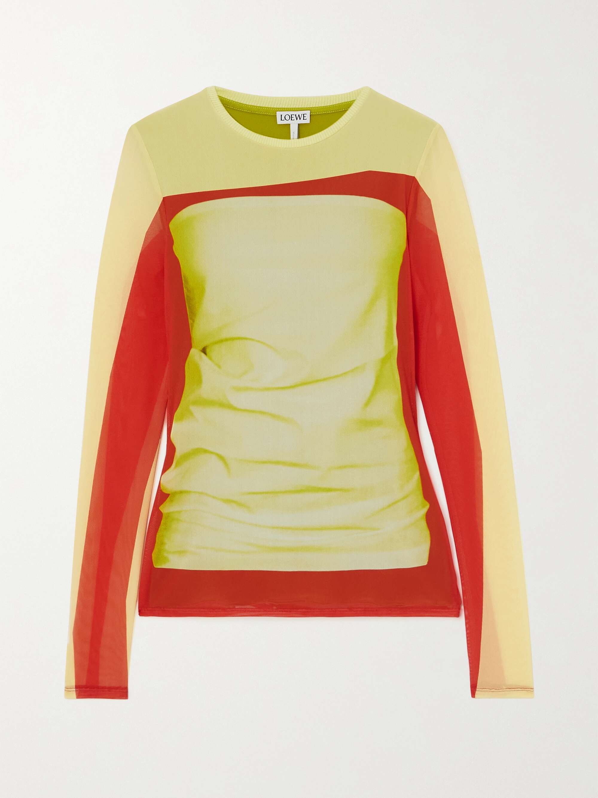 LOEWE Printed stretch-mesh top | NET-A-PORTER