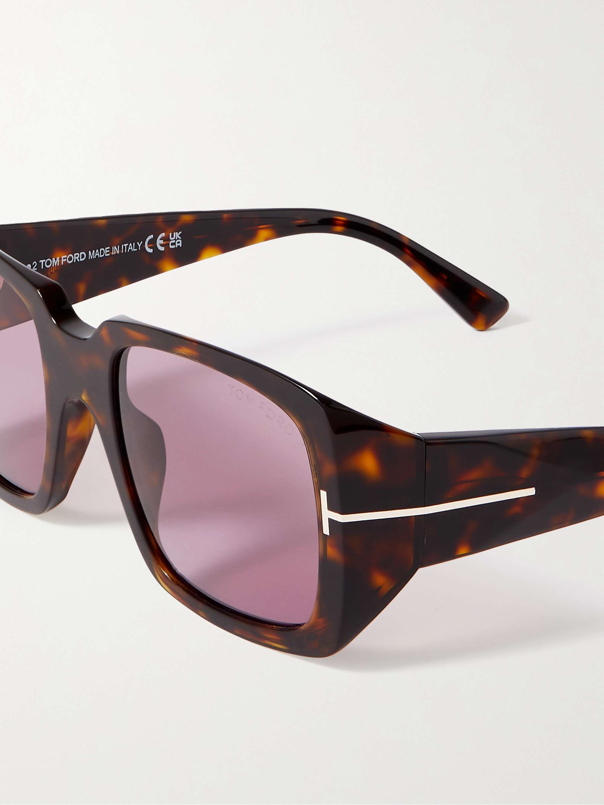 Tom Ford Eyewear Ryder Square Frame Tortoiseshell Acetate Sunglasses
