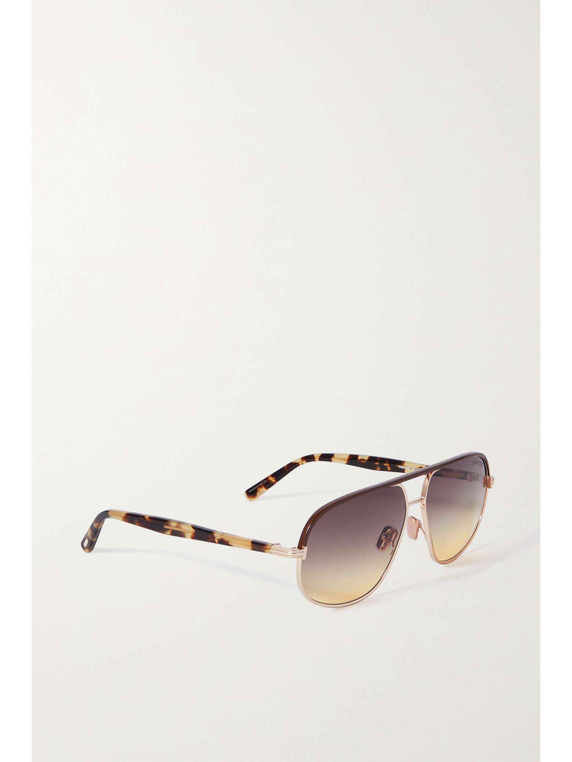Tom Ford Eyewear Maxwell Aviator Style Gold Tone And Tortoiseshell