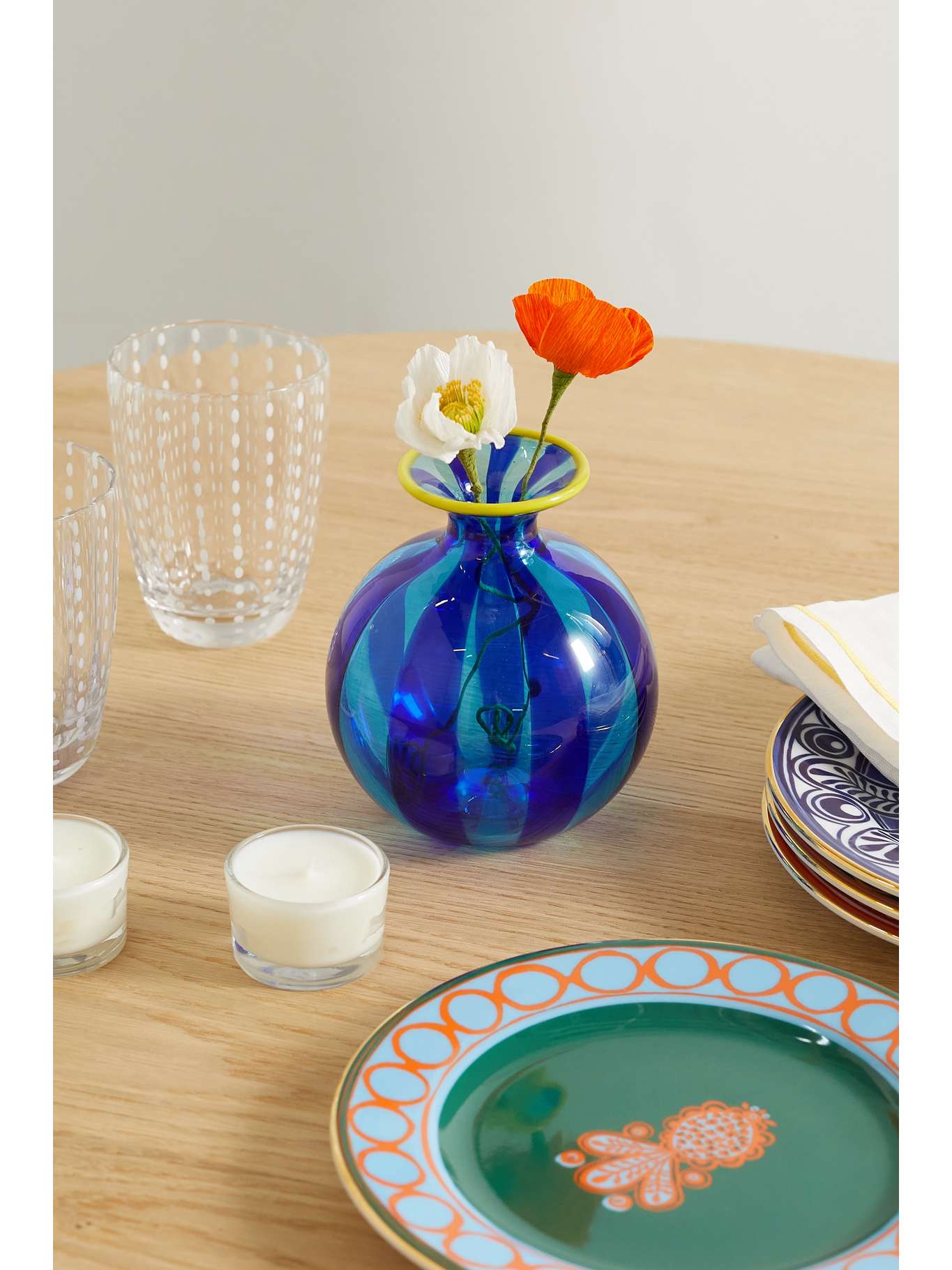 LA DOUBLEJ Ciccio mini striped Murano glass vase | NET-A-PORTER