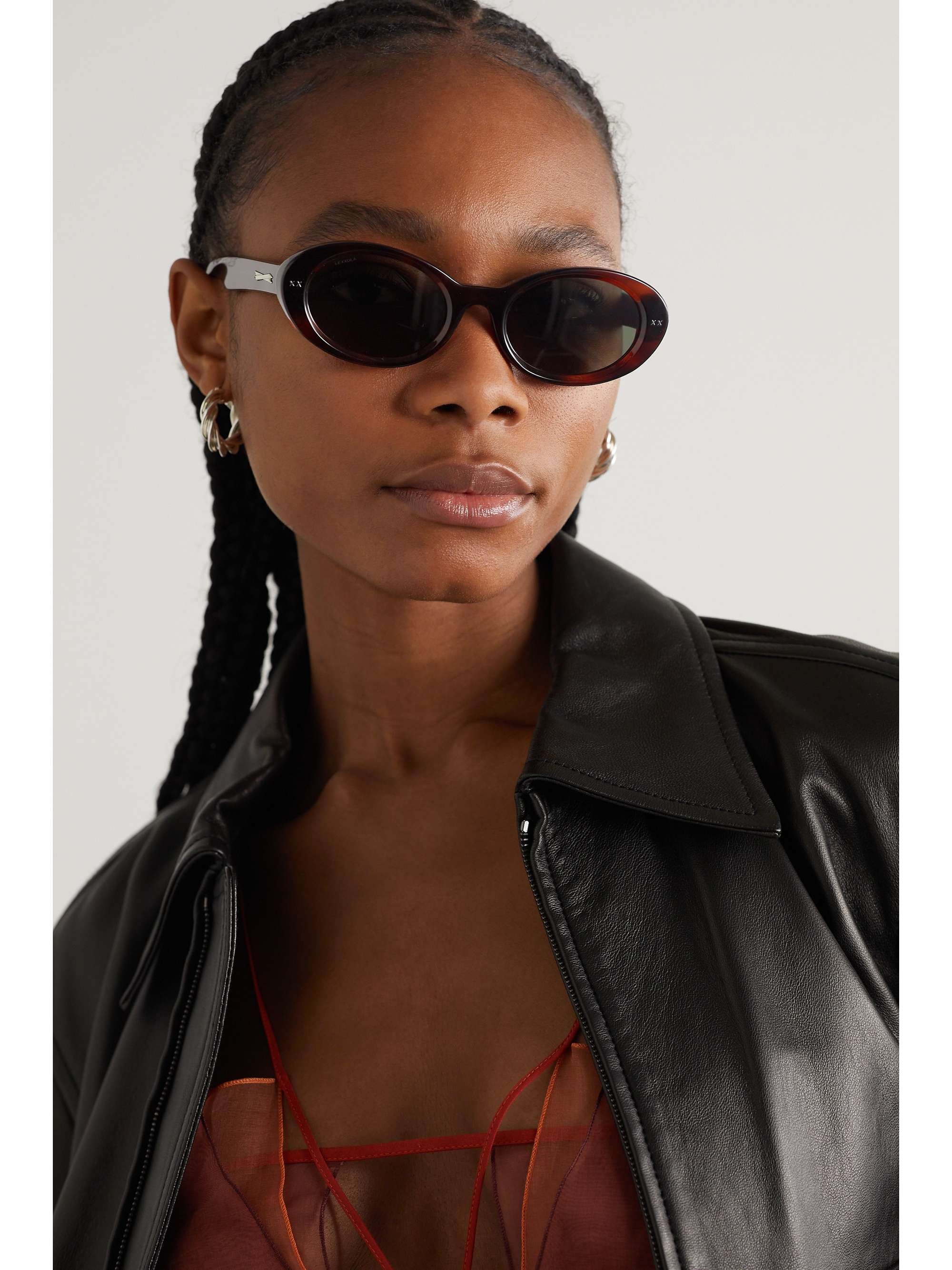 Lexxola Ida Oval Frame Tortoiseshell Acetate Sunglasses Net A Porter