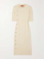 ALTUZARRA Topaz button-detailed ribbed-knit midi dress | NET-A-PORTER