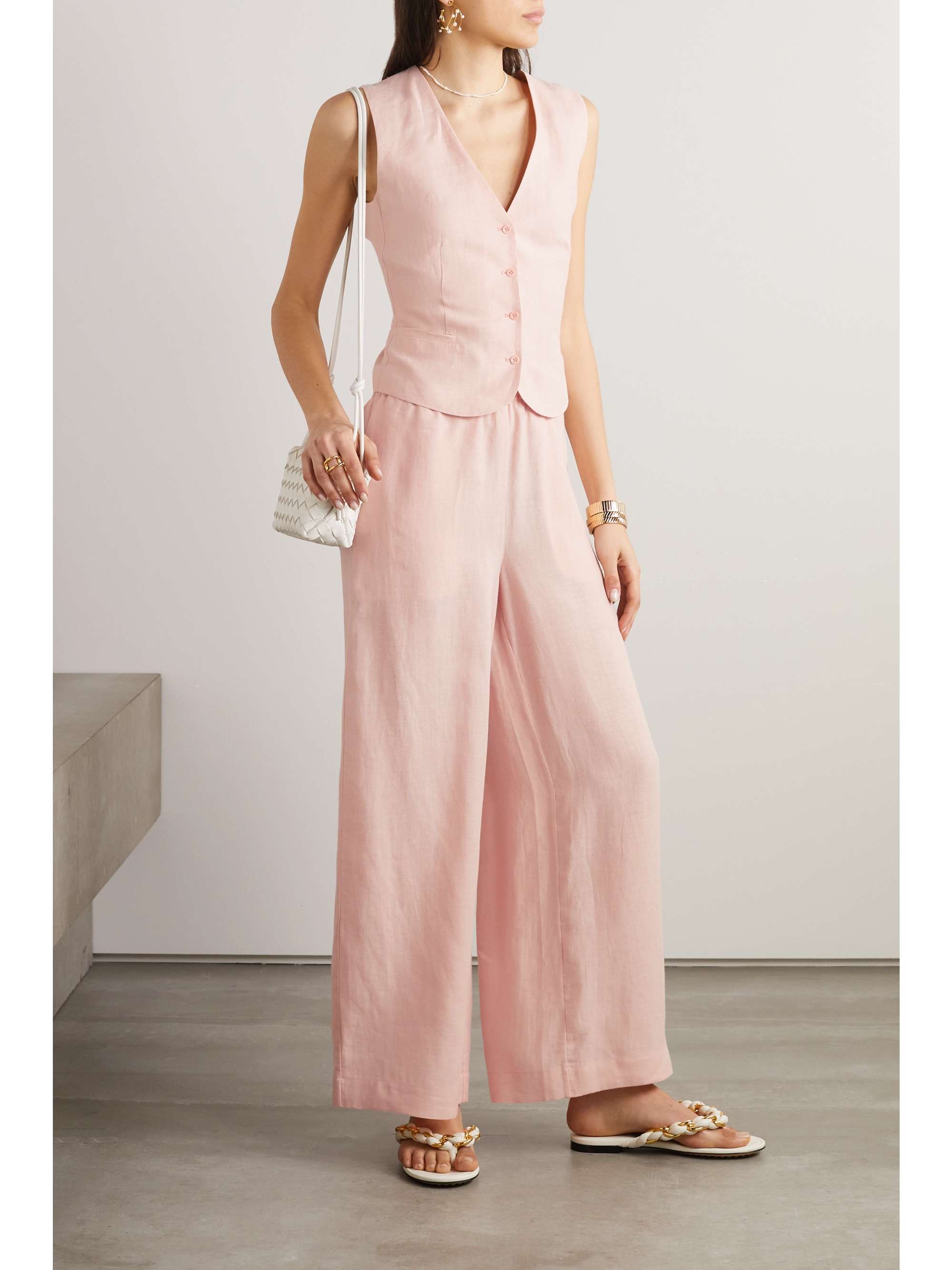 Baby pink L'Intemporel linen vest | ERES | NET-A-PORTER