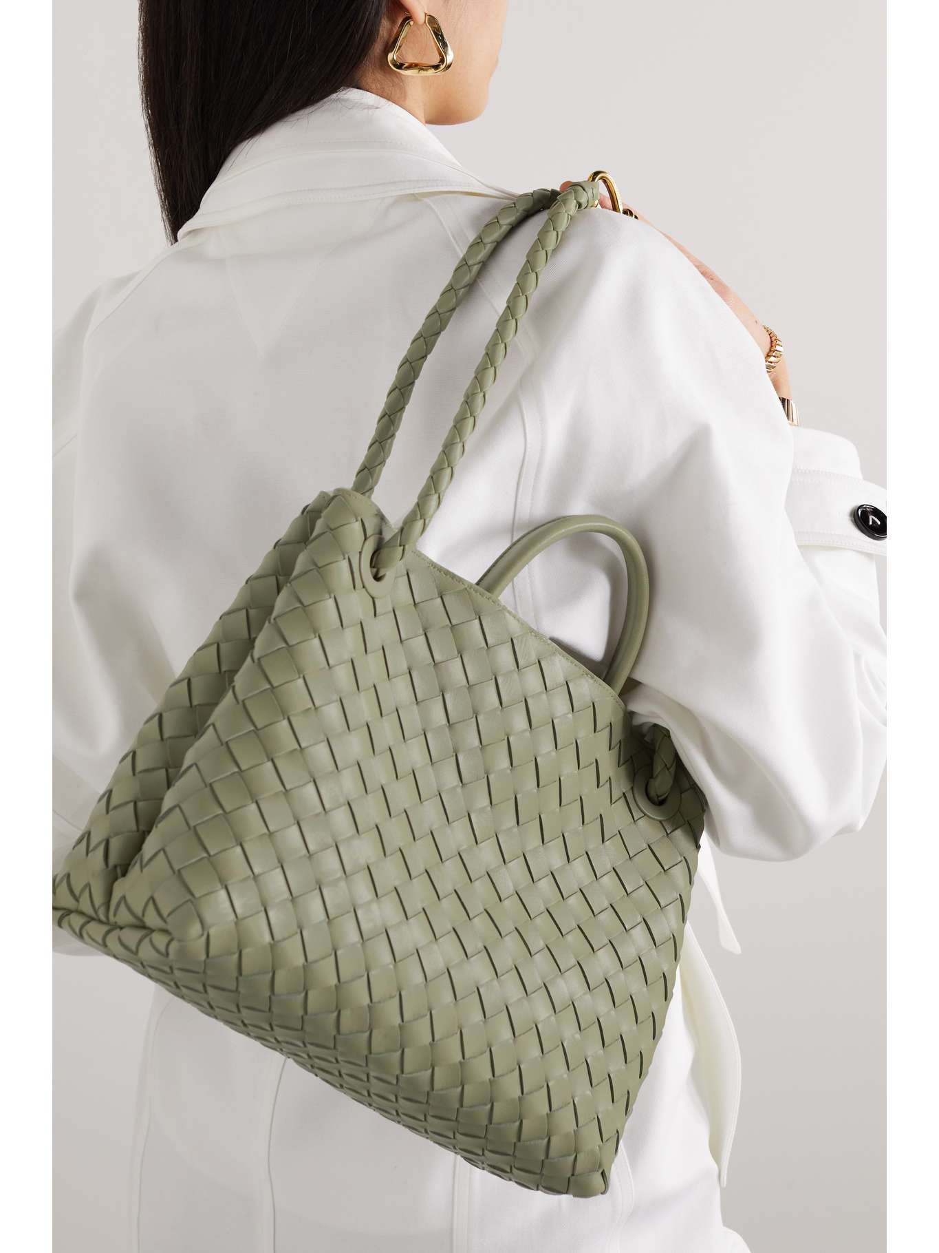 BOTTEGA VENETA Andiamo medium embellished intrecciato leather tote ...