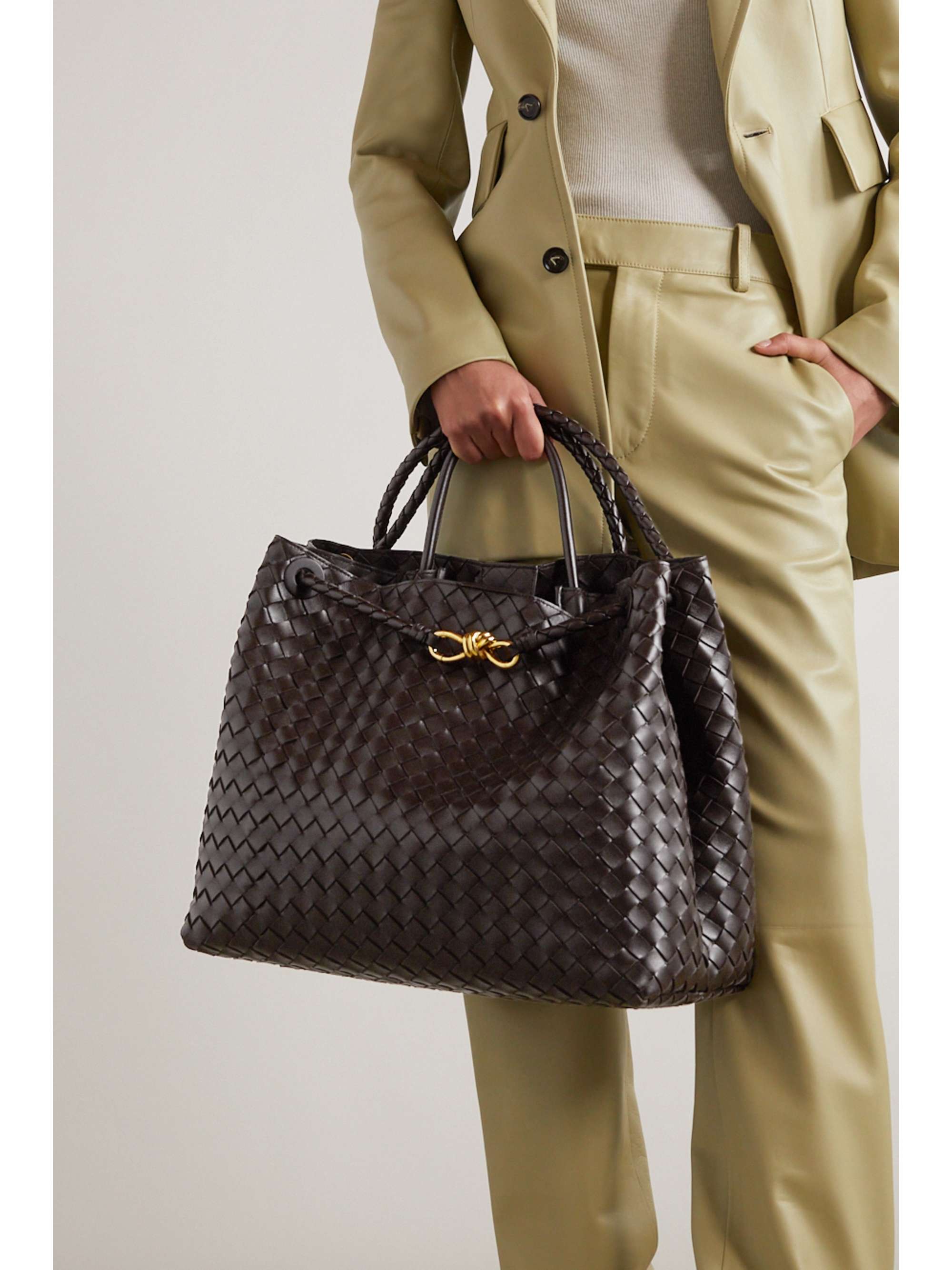 BOTTEGA VENETA Andiamo large embellished intrecciato leather tote | NET ...